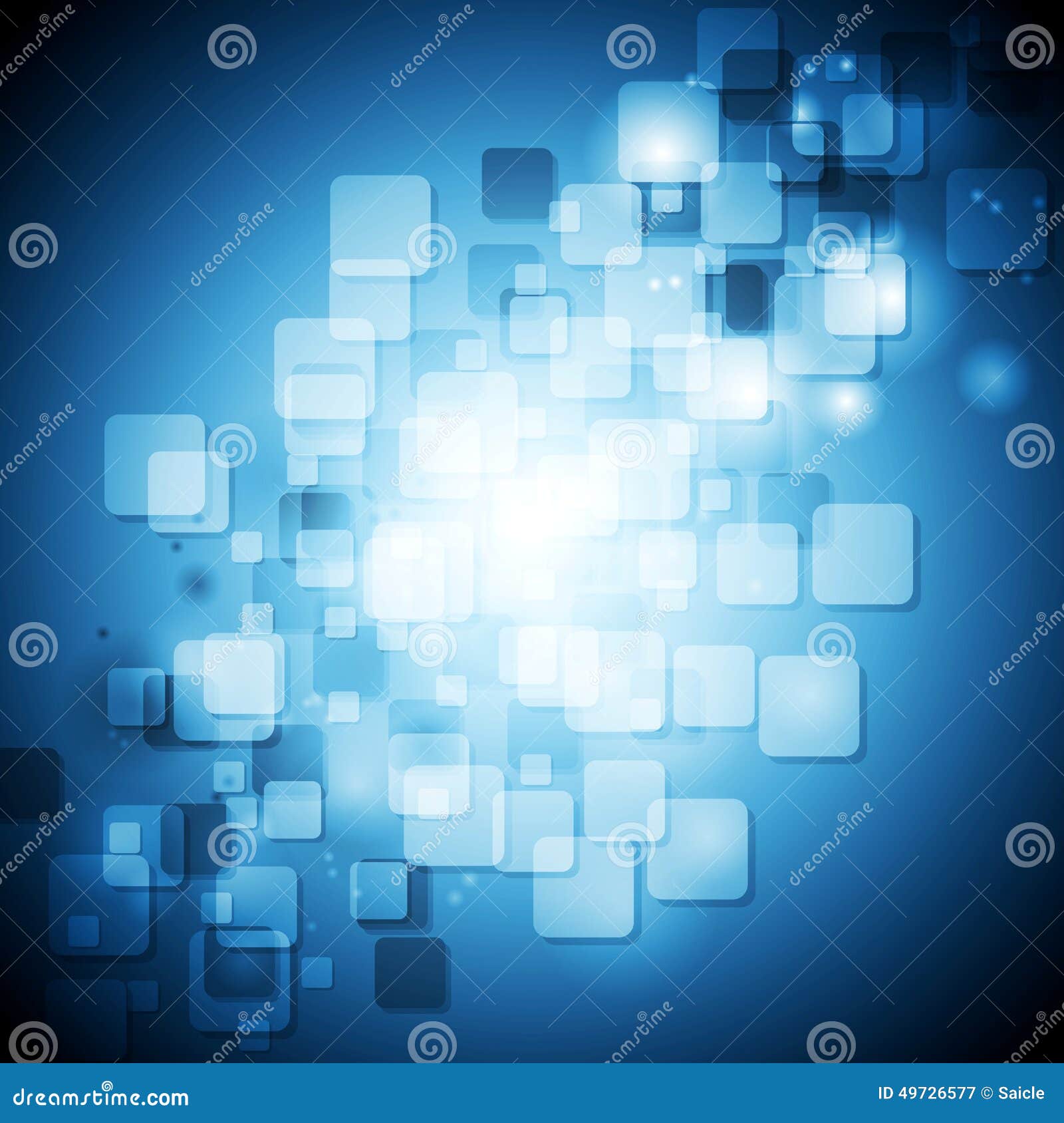 Blue Shiny Squares Technical Background Stock Vector - Illustration of ...