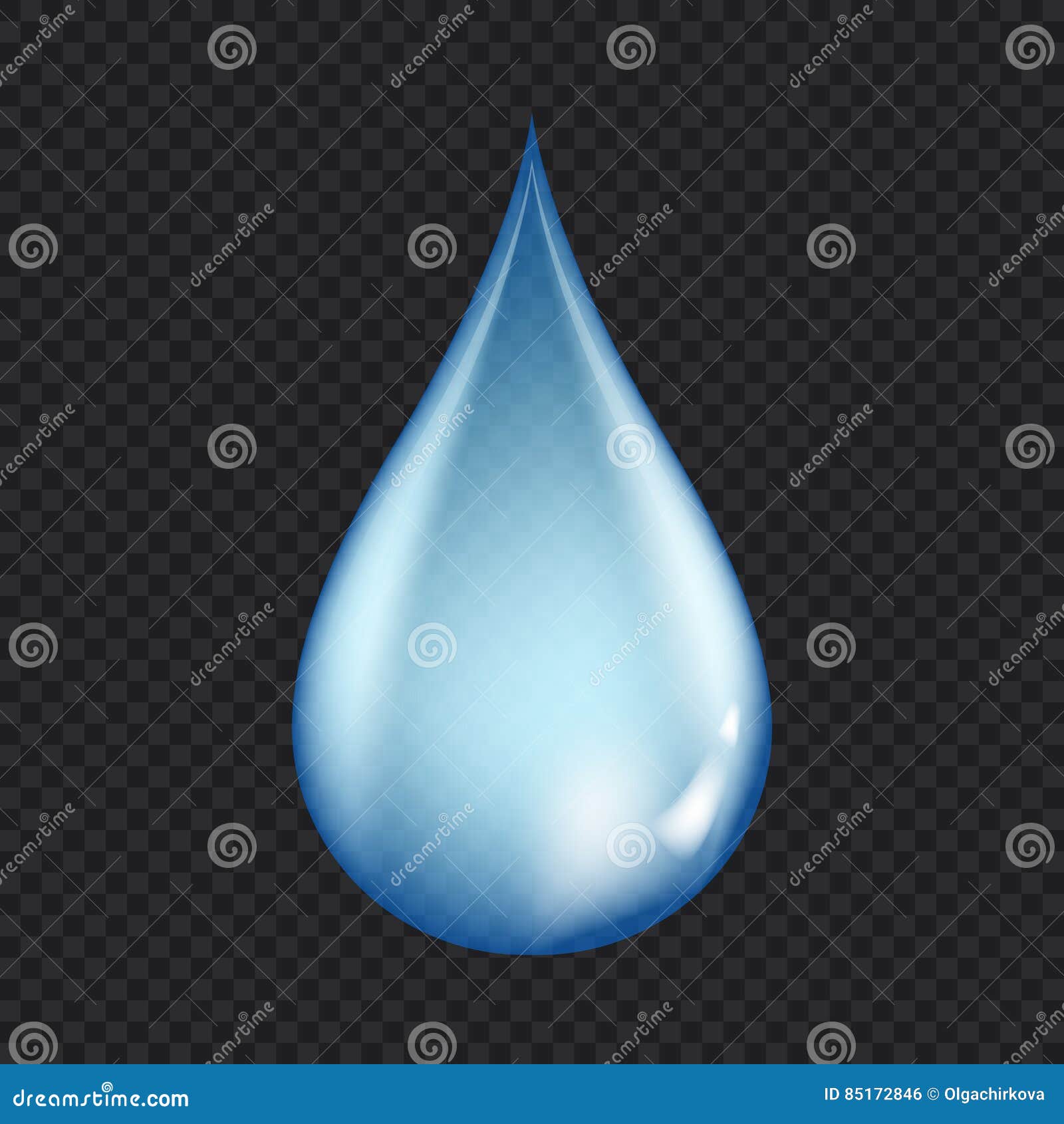 Blue Shiny Water Drop. Vector Illustration Stock Vector - Illustration ...