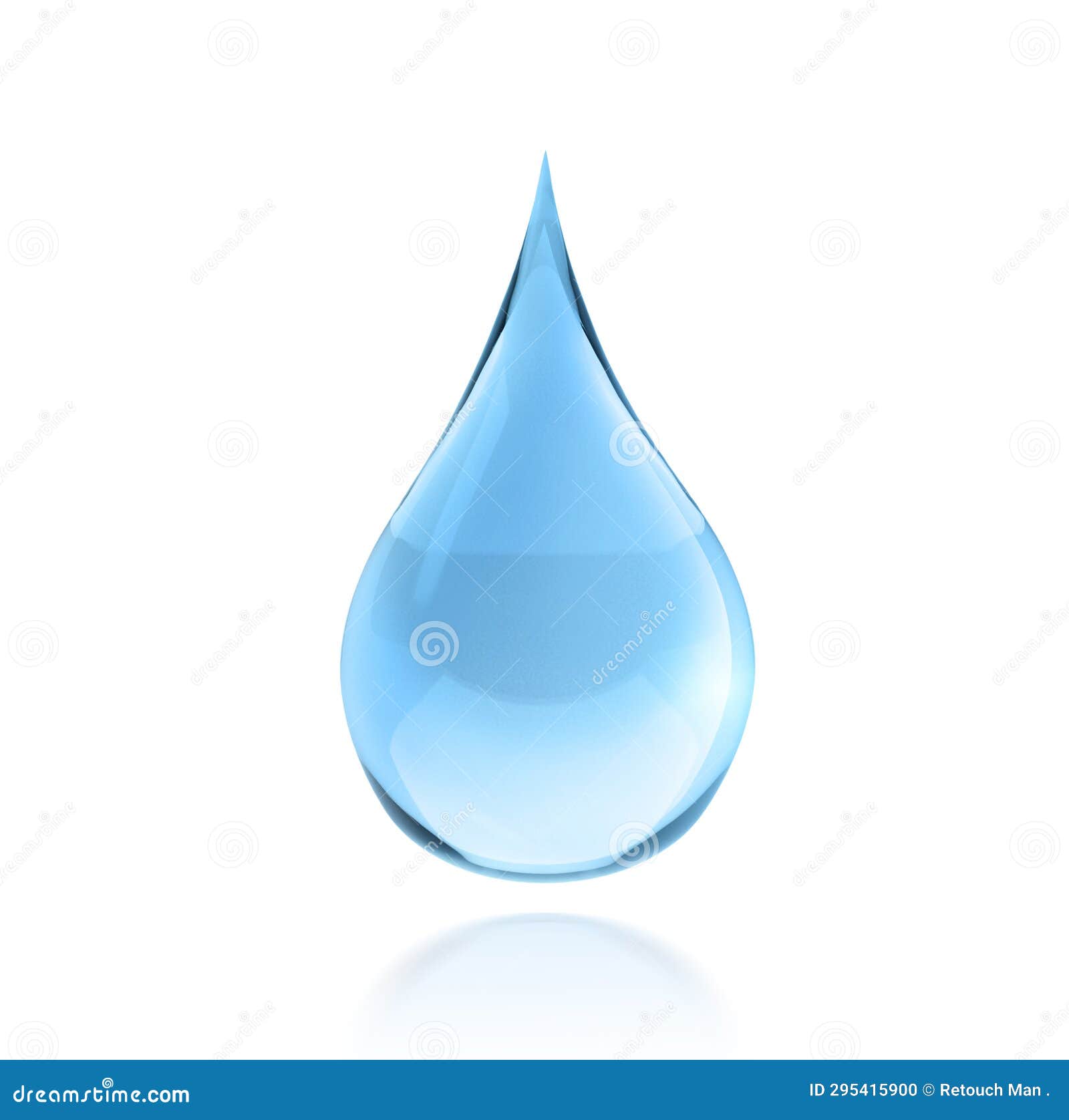 Blue Shiny Water Drop on White Background Stock Illustration ...