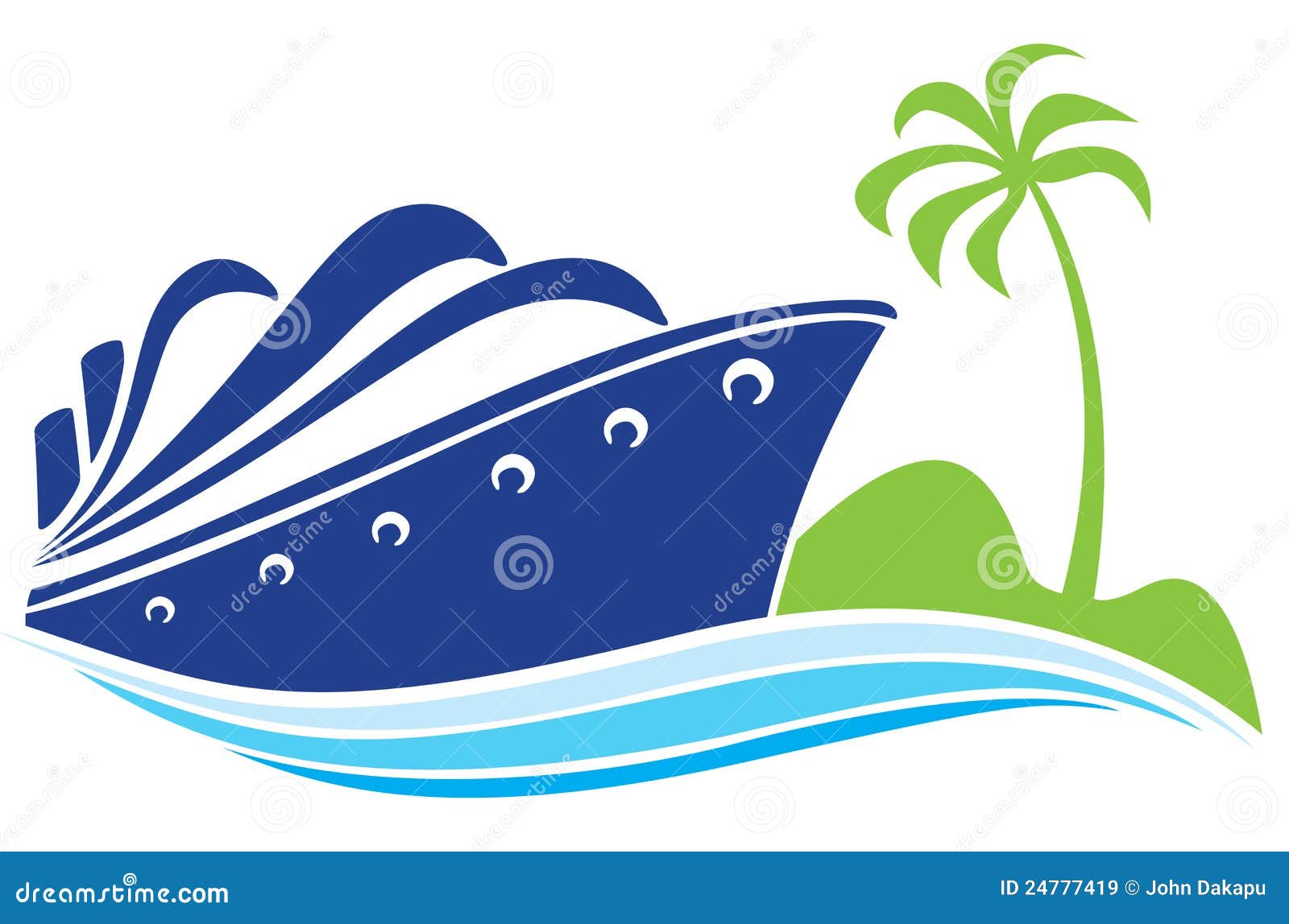 Blue Ship stock illustration. Illustration of speed, tourism - 24777419