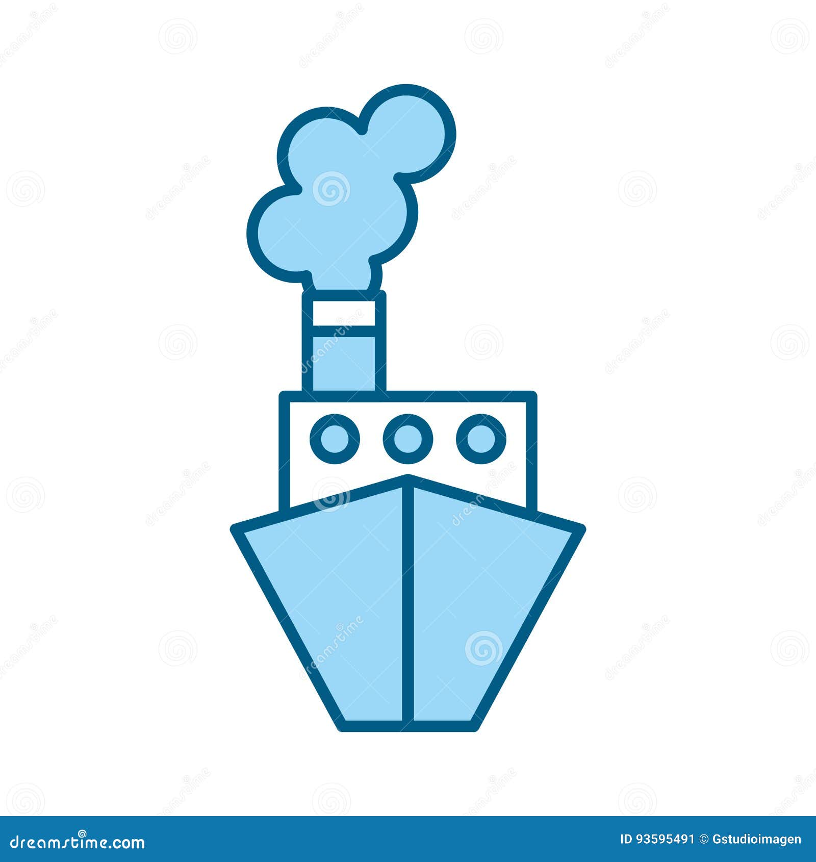 Blue ship cartoon stock vector. Illustration of merchandise - 93595491