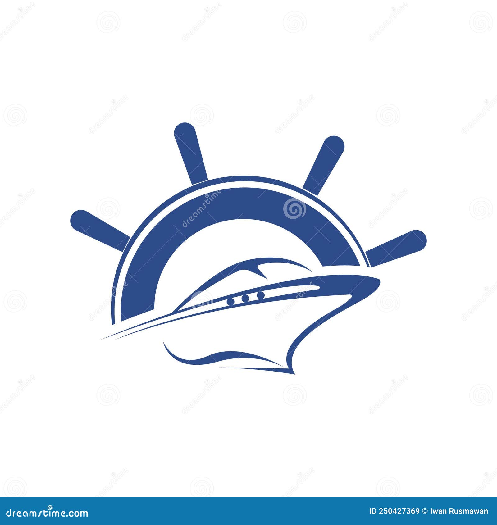 Blue Ship Clasic Logo Design Stock Illustration - Illustration of ...