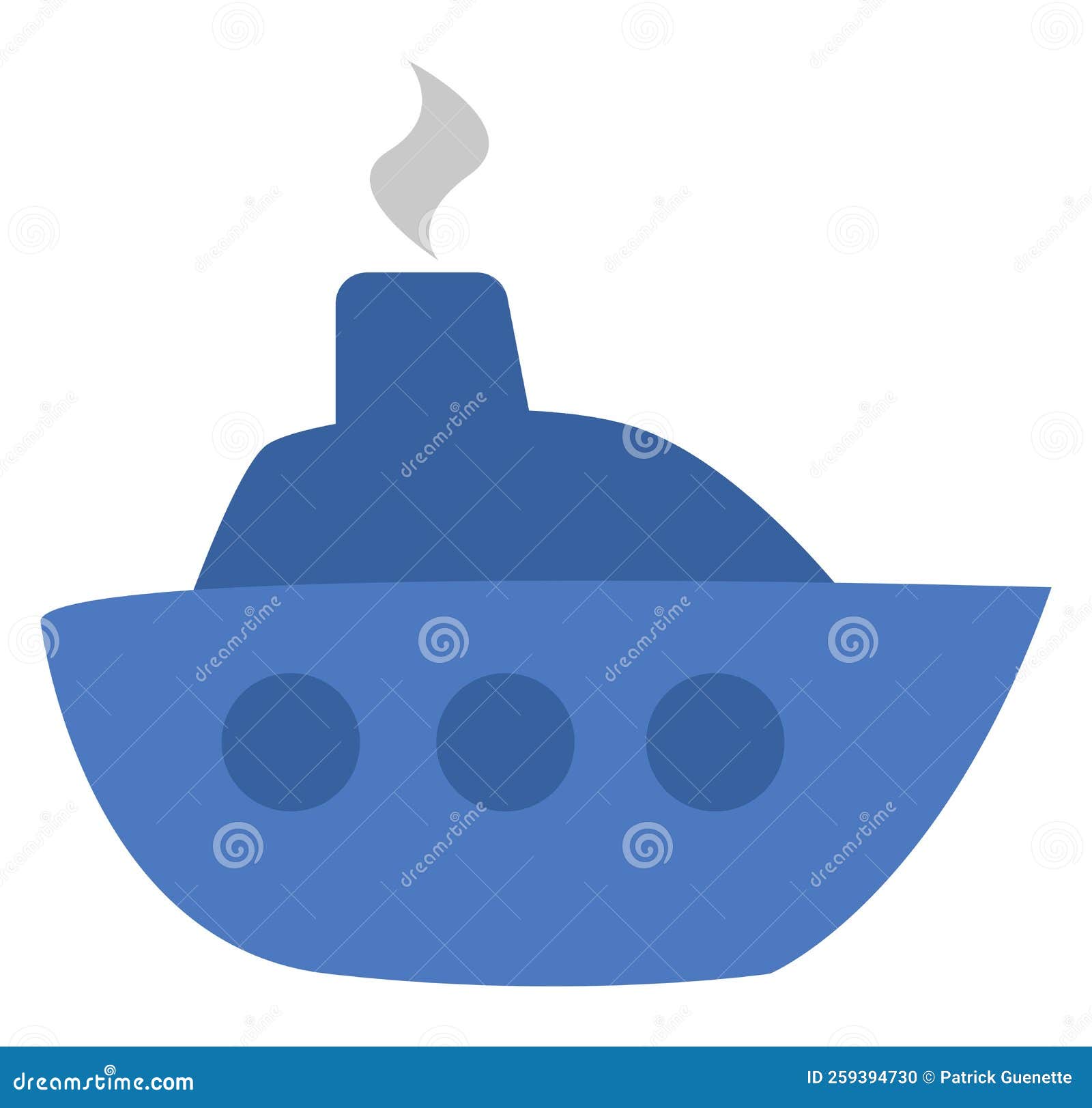 Blue ship, icon stock vector. Illustration of summer - 259394730