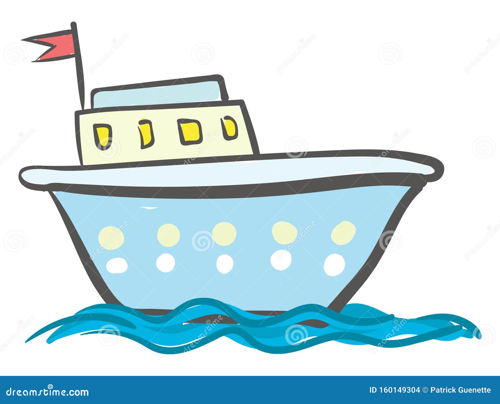 Blue Ship with Windows Vector or Color Illustration Stock Vector ...