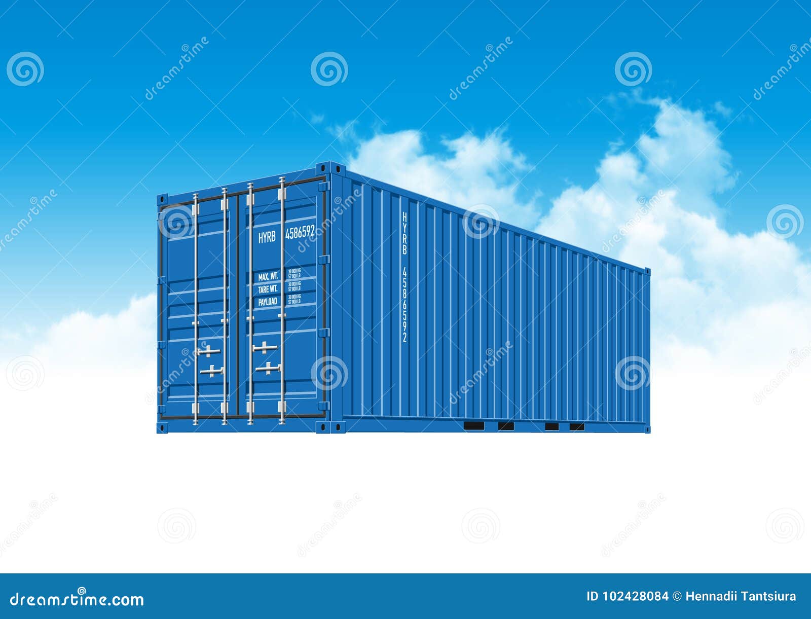 Blue Shipping Cargo Container for Logistics and Transportation Stock ...