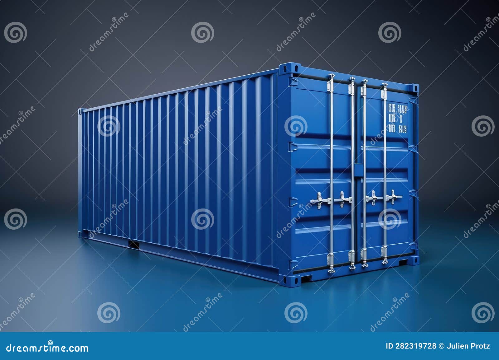 Blue Shipping Container Isolated on a White Background, AI Stock ...