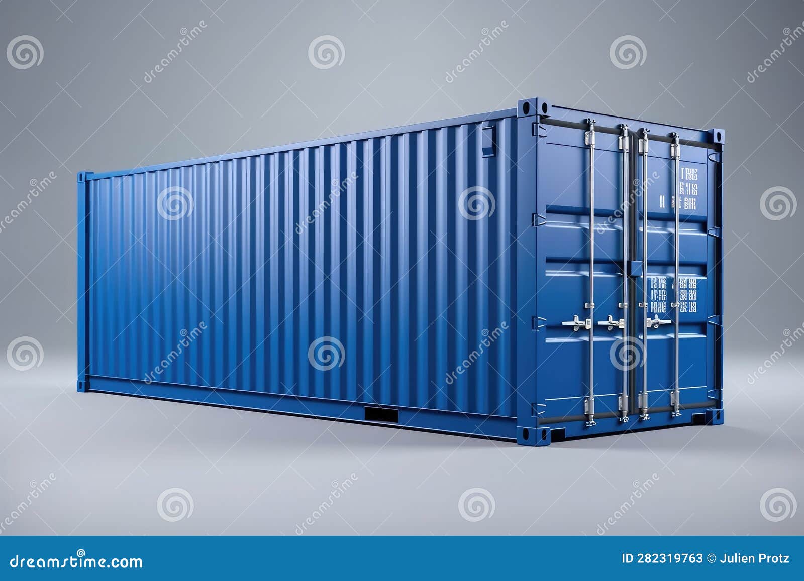 Blue Shipping Container Isolated on a White Background, AI Generated ...