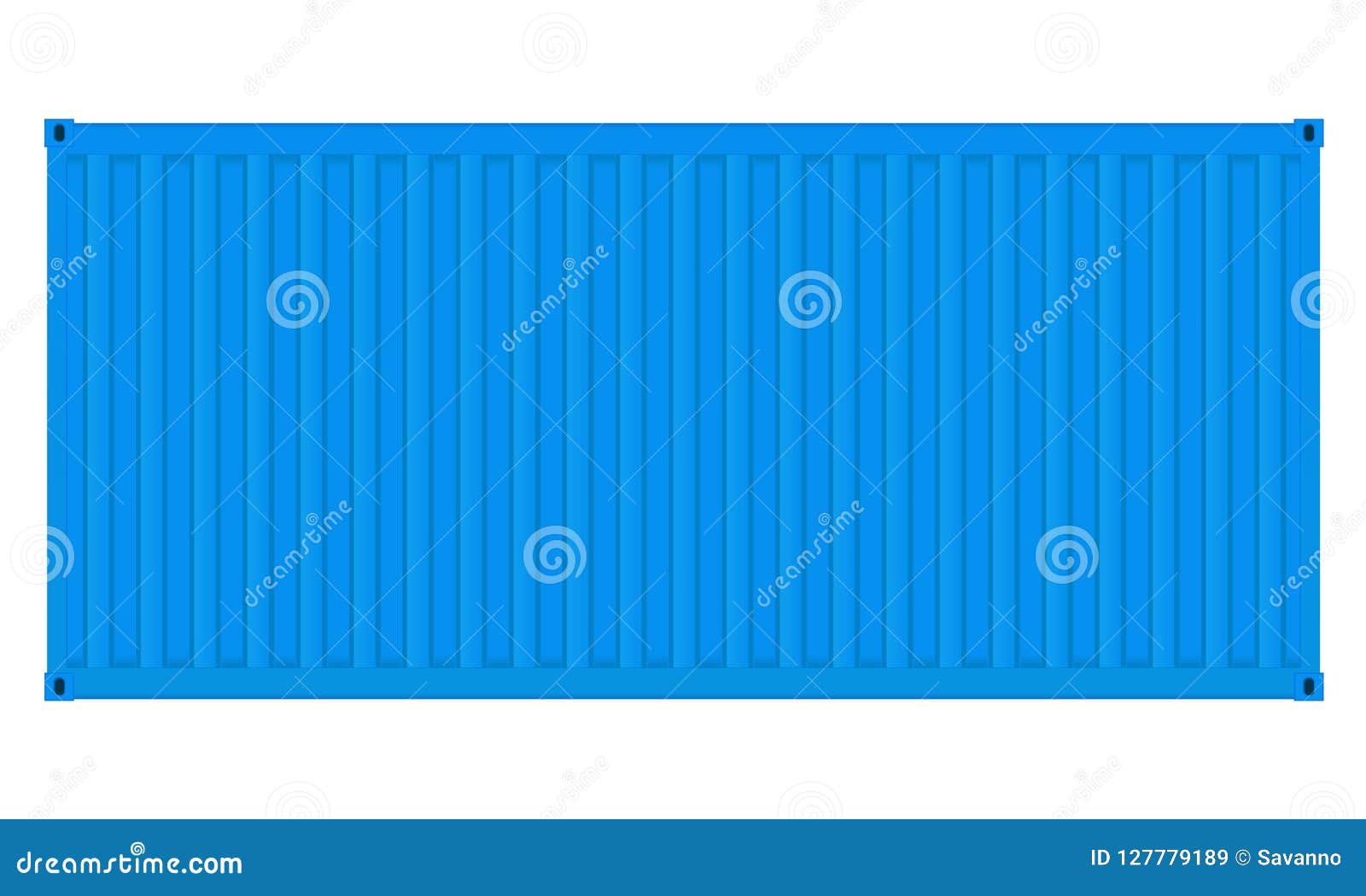 Blue Shipping Container. Side View Stock Vector - Illustration of ...