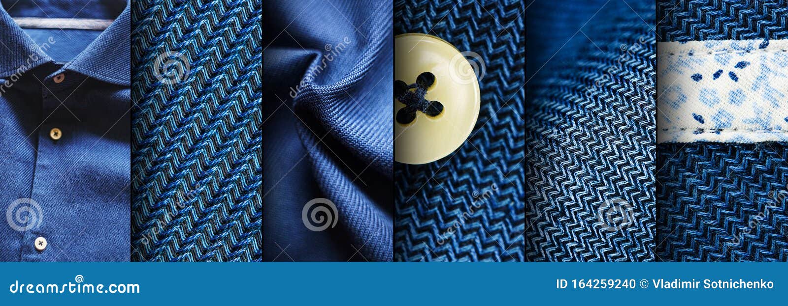 Blue Shirt Fabric Set stock photo. Image of background - 164259240