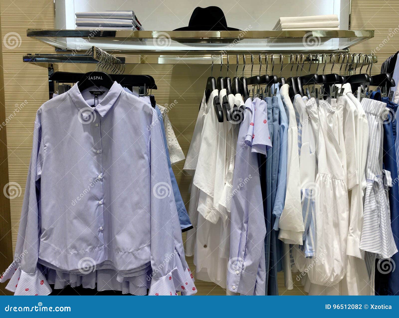 Blue shirts editorial photography. Image of long, rack - 96512082