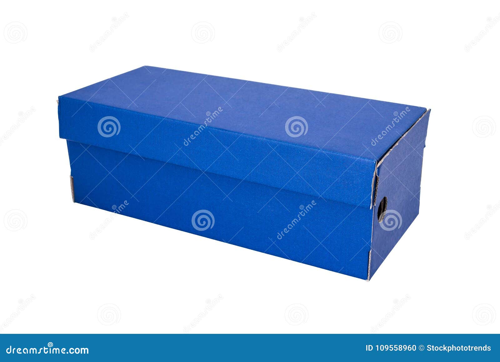 Blue Shoe Box Isolated on White Background. Stock Photo - Image of blue ...