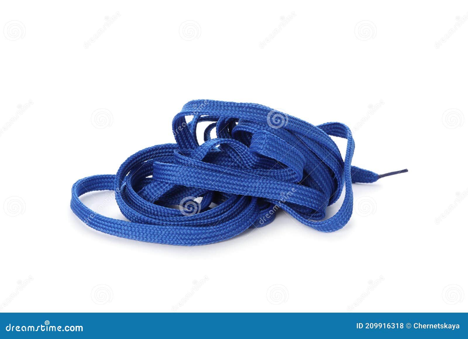 Blue Shoe Laces Isolated on White. Stylish Accessory Stock Photo ...