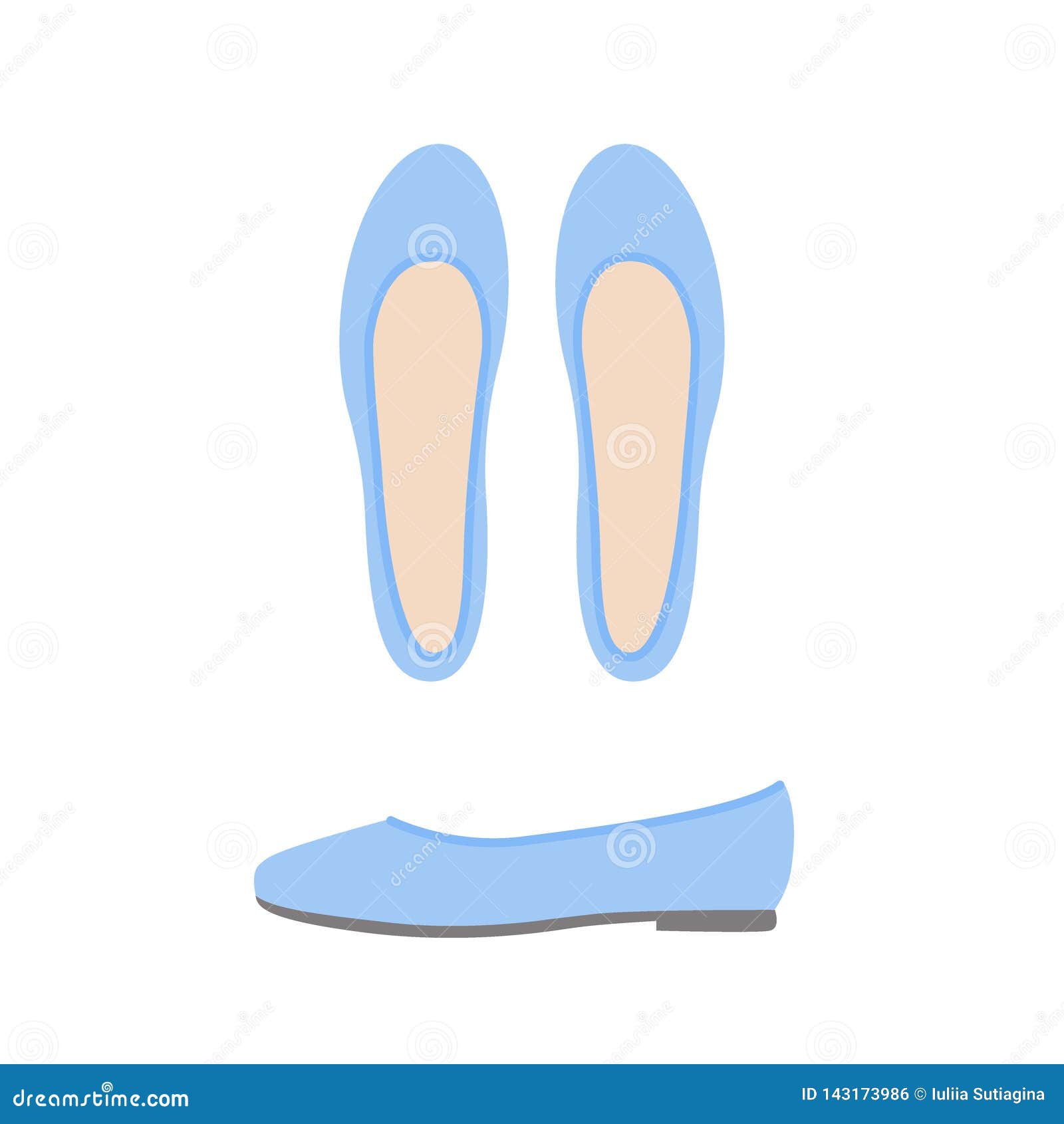 Blue Shoes Top and Side View. Women`s Classical Shoes Stock ...