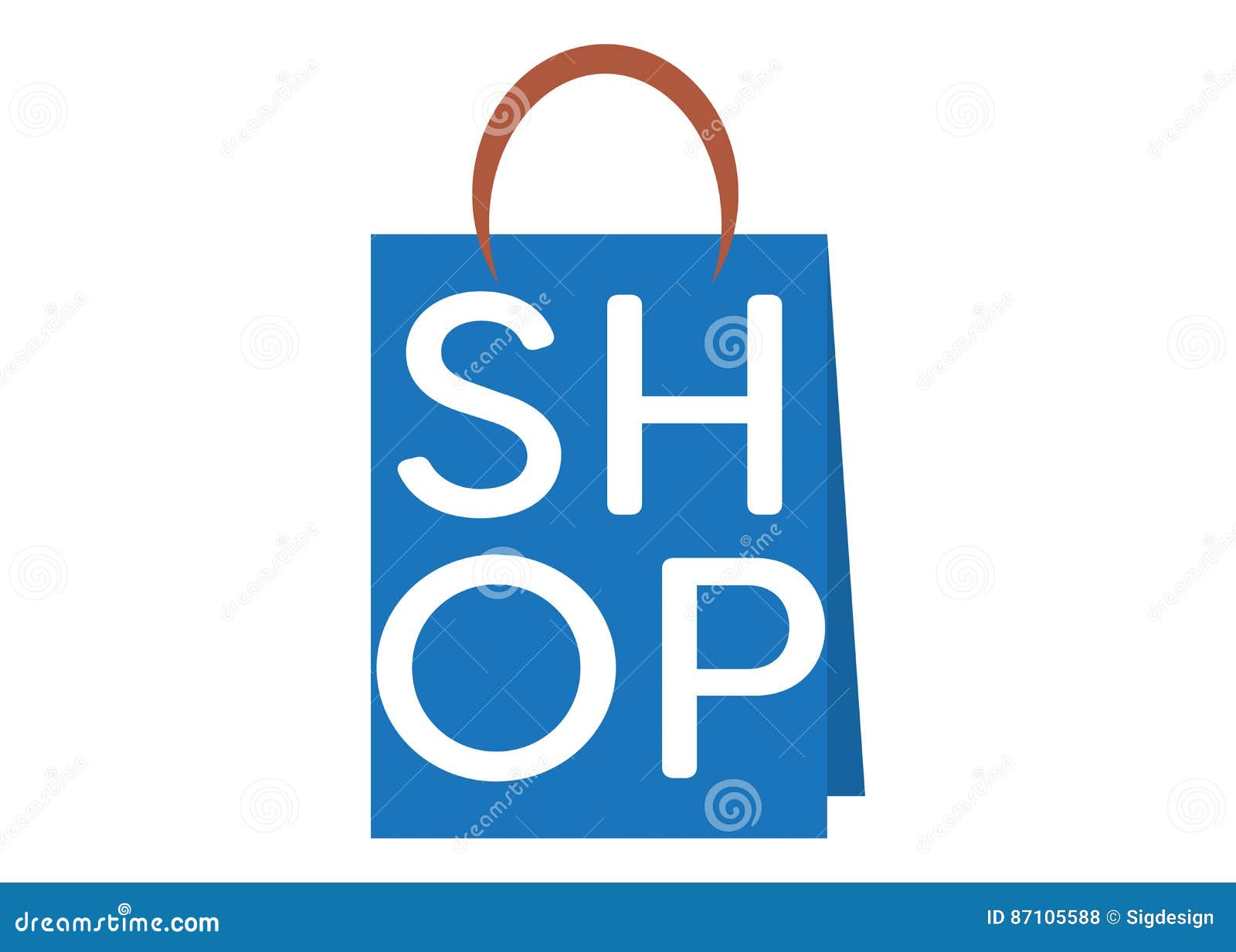 Blue Shopping bag stock illustration. Illustration of bags - 87105588