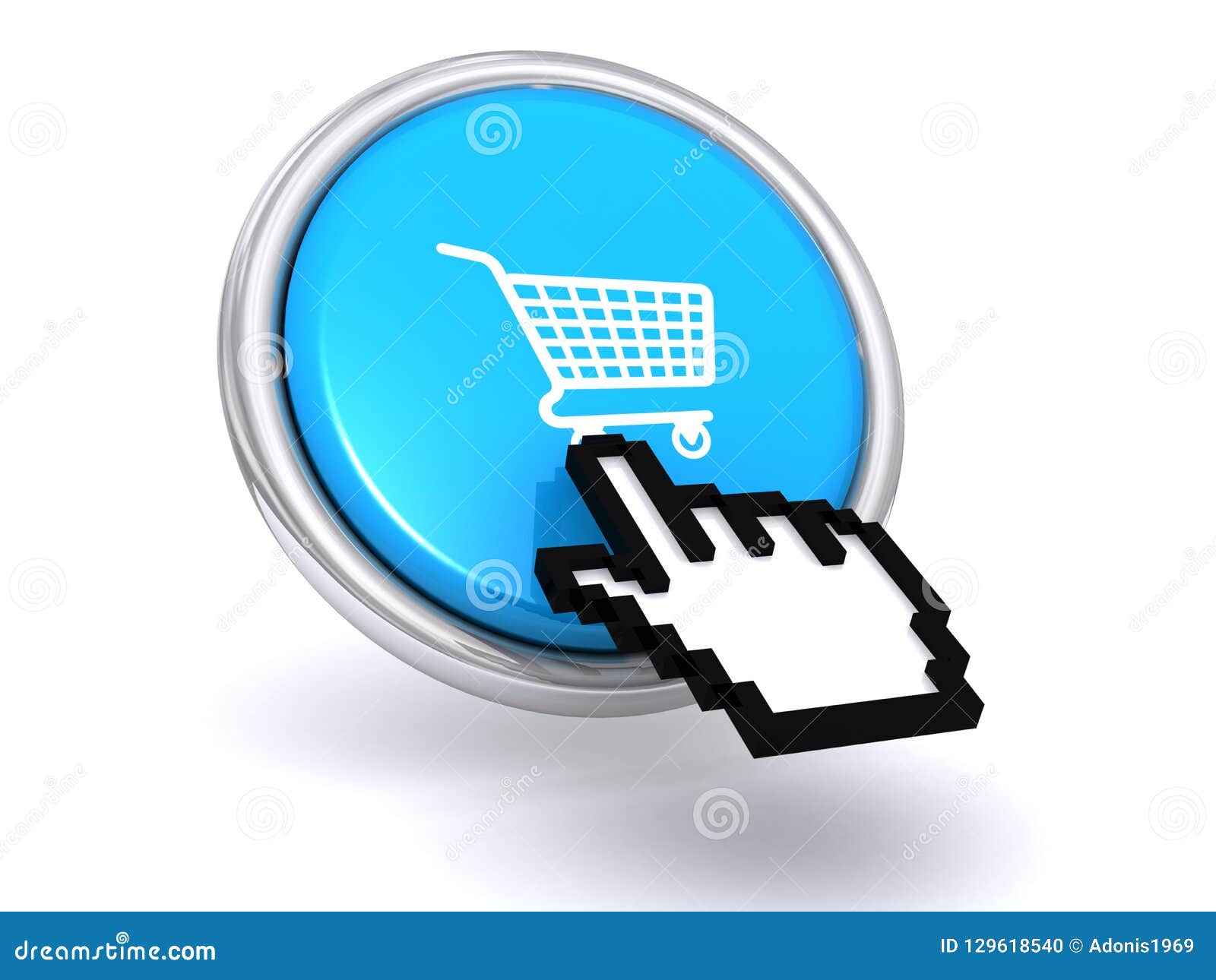 Blue shopping button stock illustration. Illustration of background ...