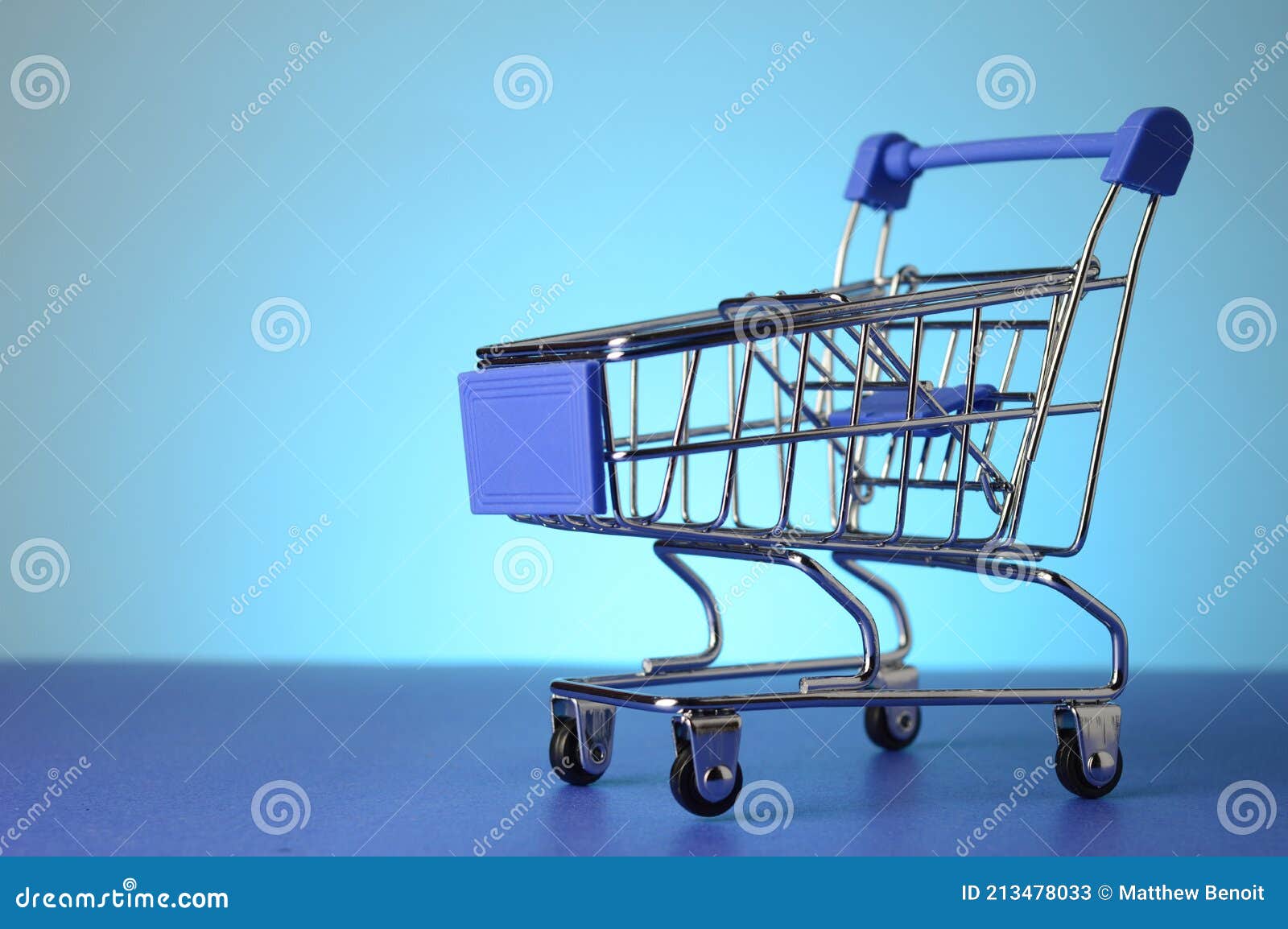 Blue Shopping Cart stock image. Image of market, mall - 213478033