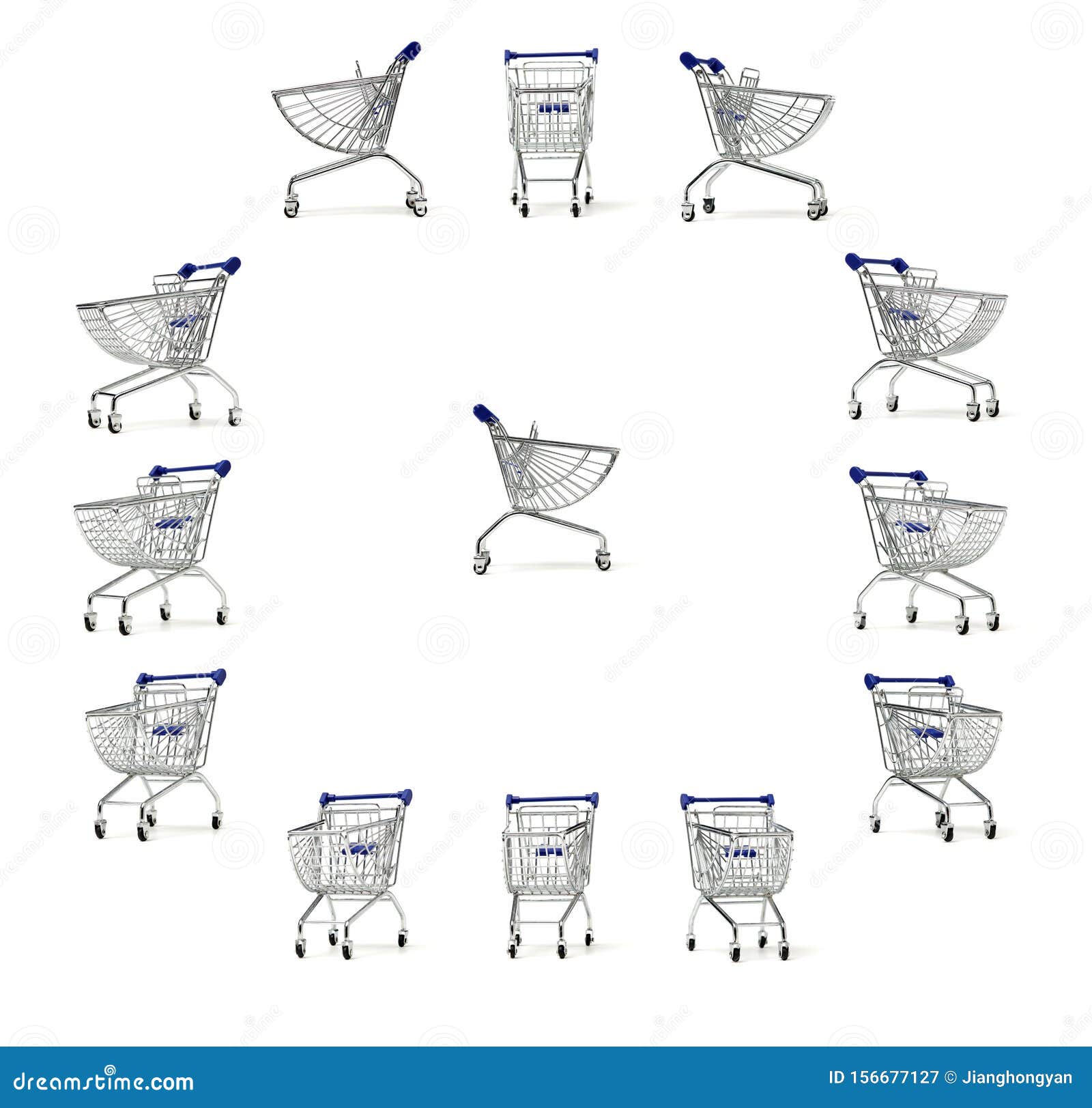 Blue shopping cart model stock image. Image of background - 156677127