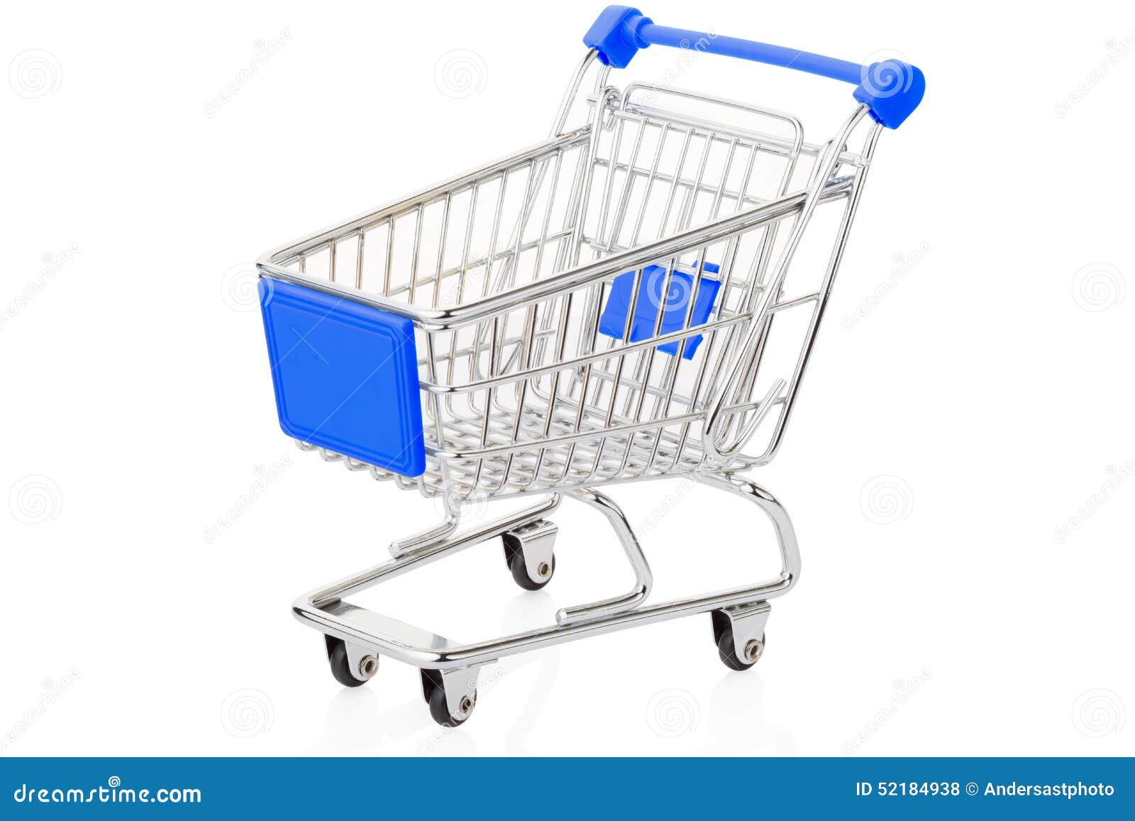 Blue Shopping Cart on White Stock Photo - Image of trolley, included ...