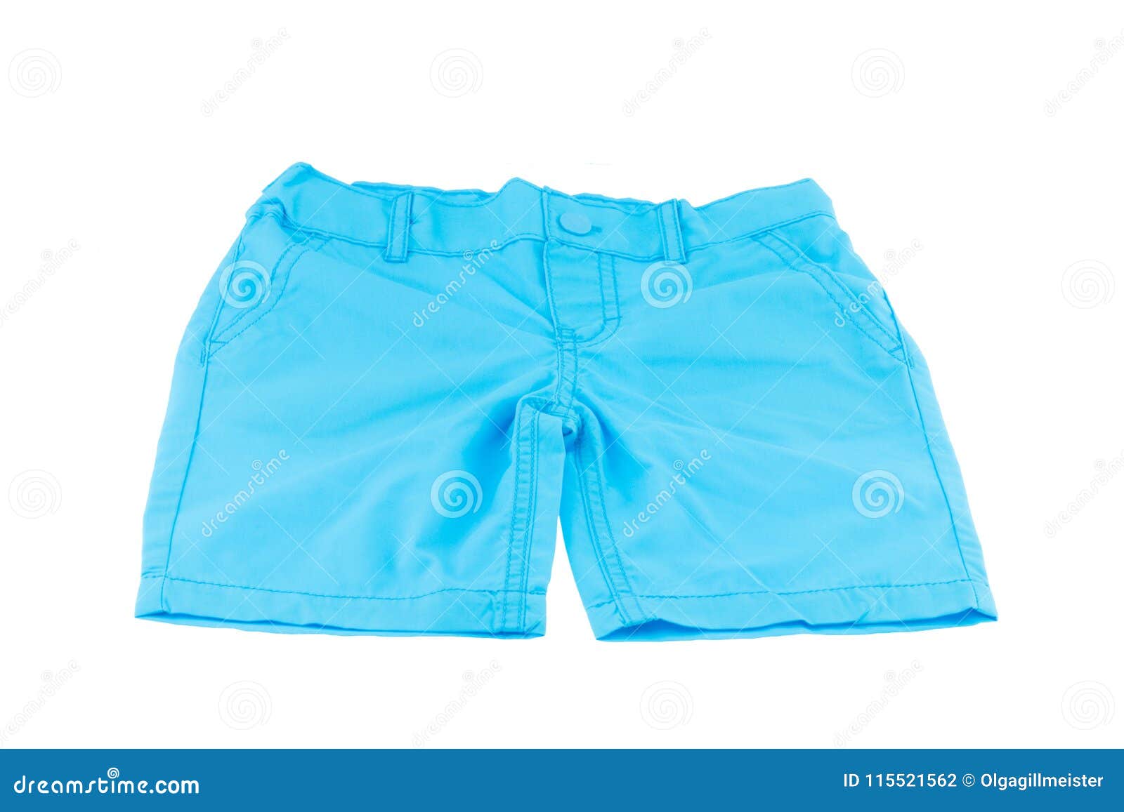 Blue Short for a Boy Isolated on White Stock Photo - Image of holiday ...