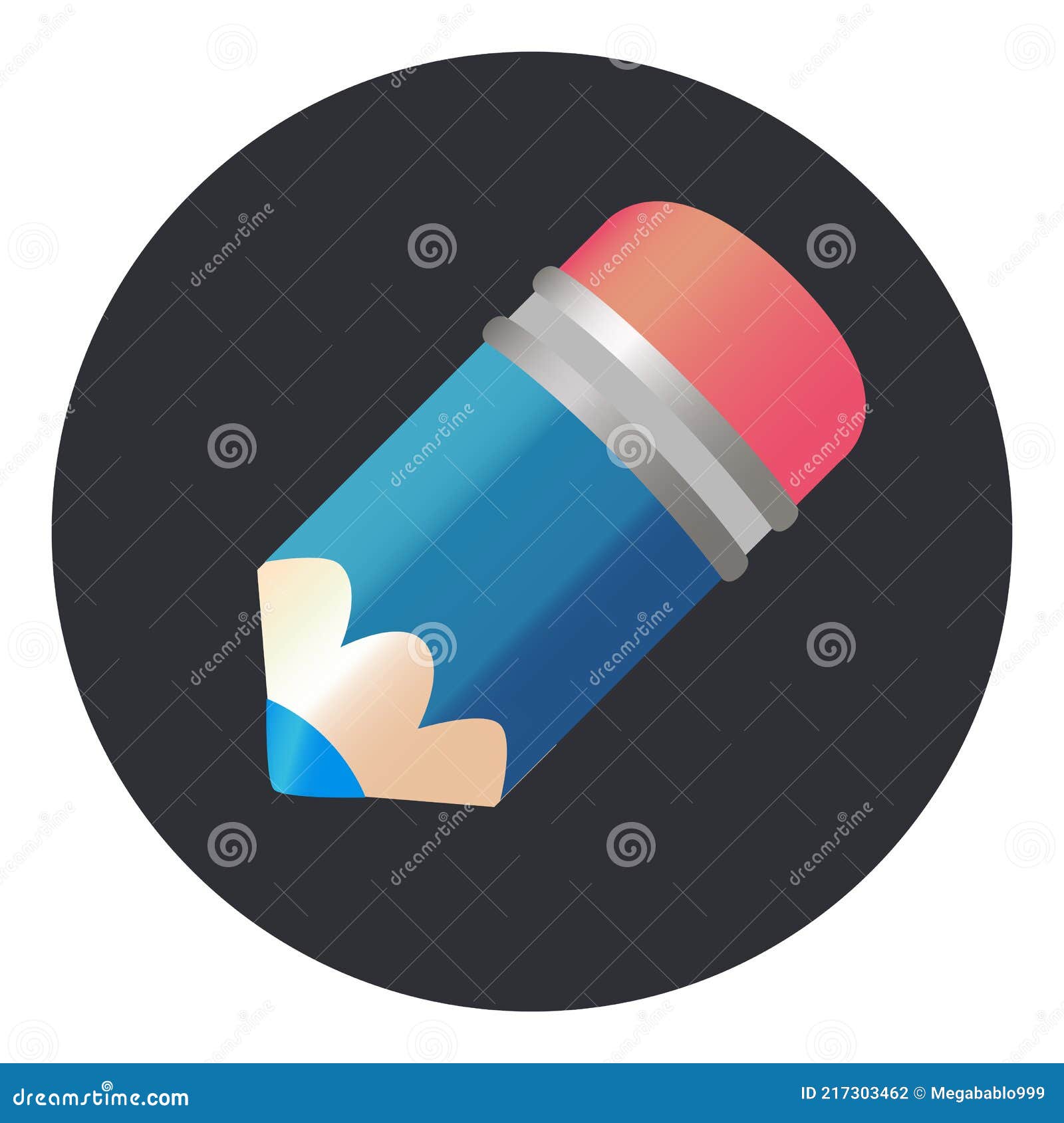 Blue Short Pencil Line Art Logo Vector Icon Stock Vector - Illustration ...