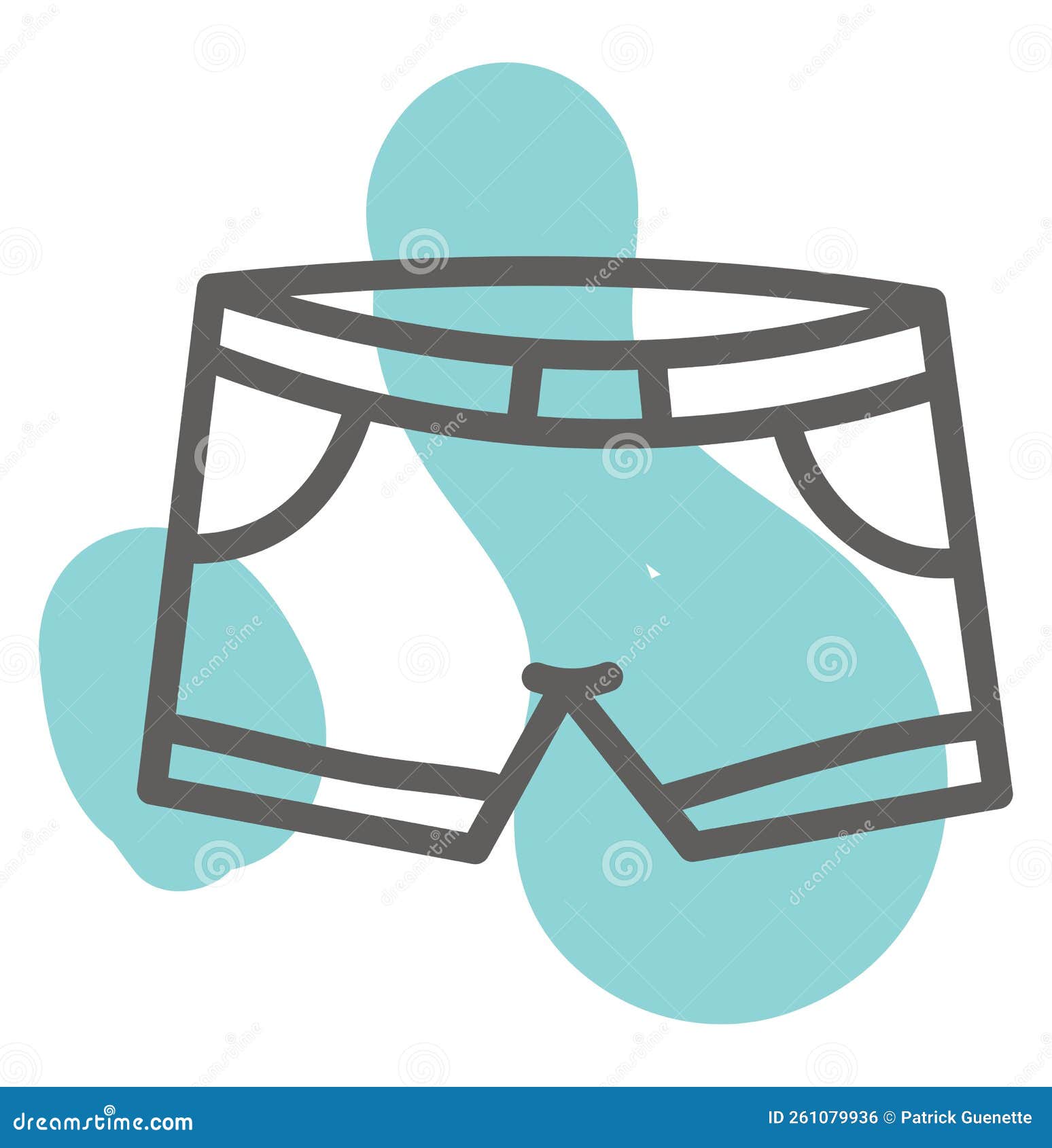 Blue shorts, icon stock vector. Illustration of vector - 261079936