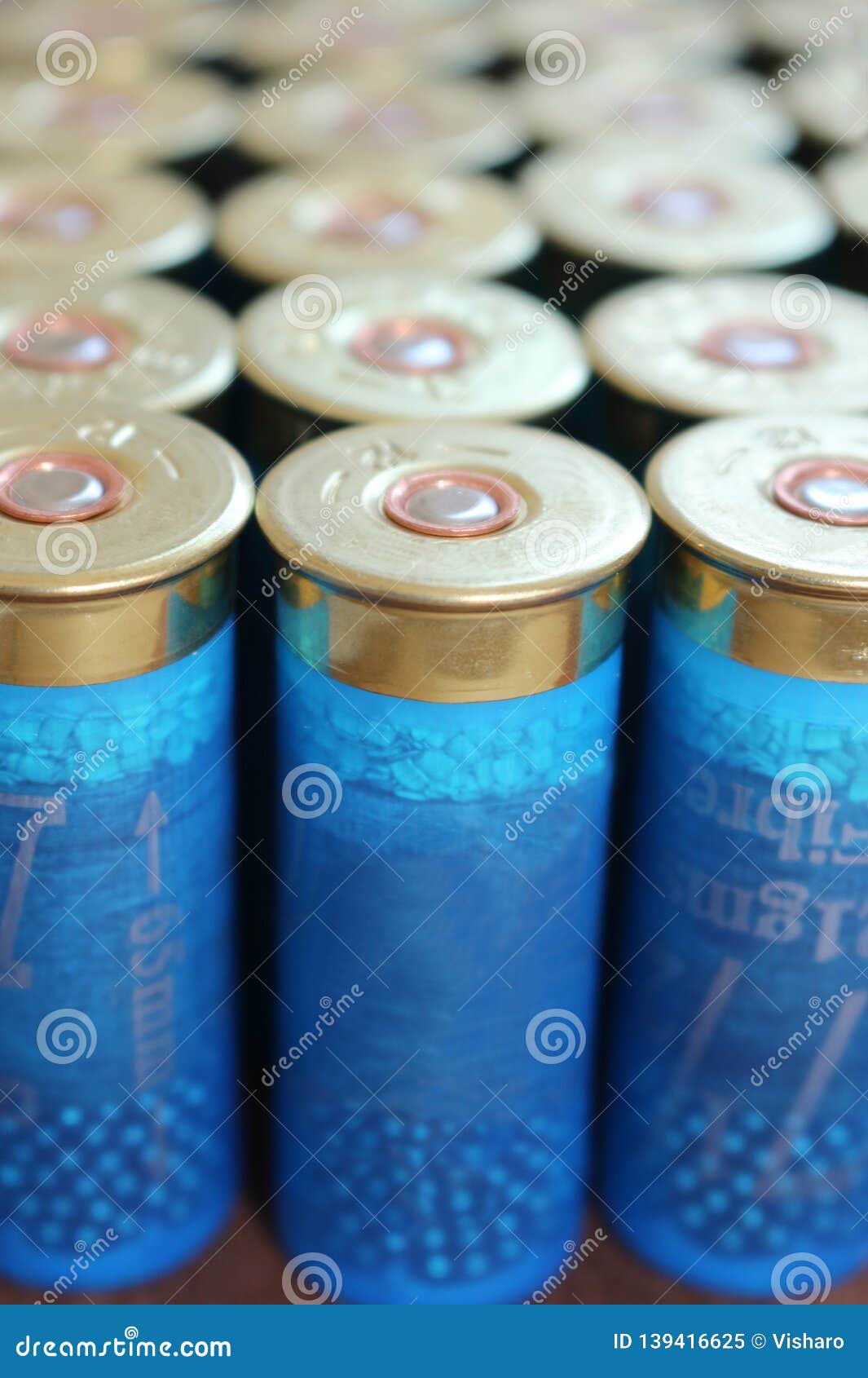 Blue shotgun cartridges stock image. Image of shooting - 139416625