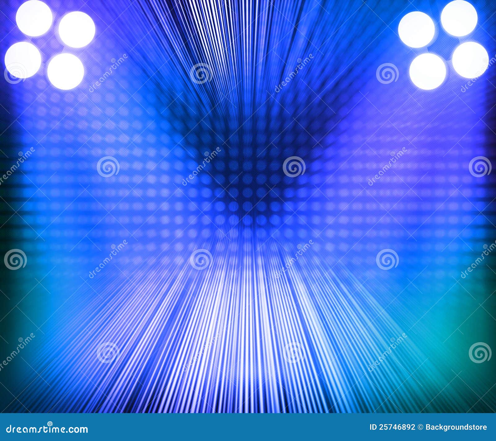 Blue Show Room Spotlights Stage Background Stock Illustration ...