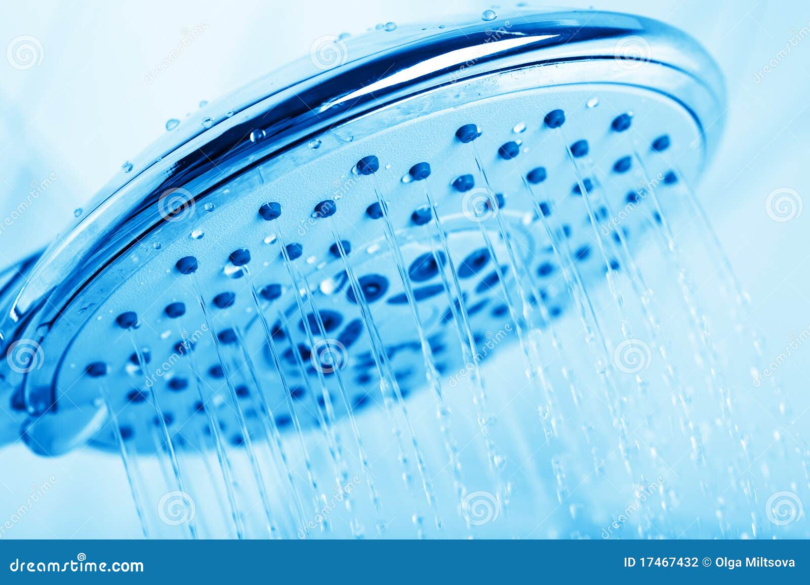 Blue shower stock photo. Image of bathroom, macro, detail - 17467432