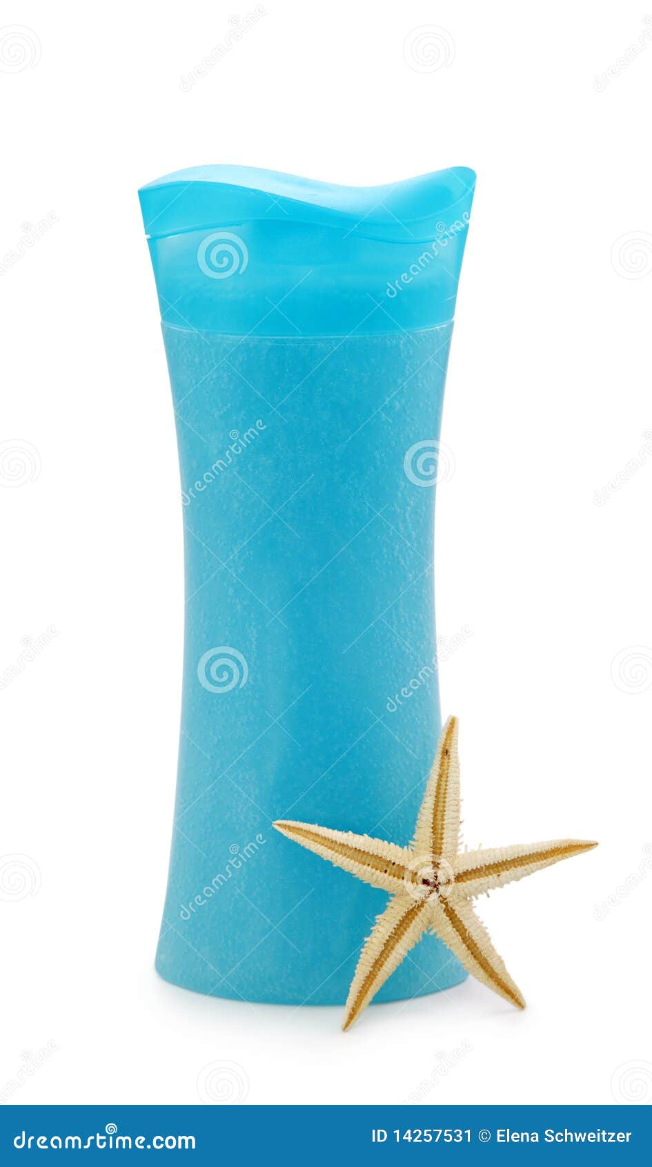 Blue Shower Gel in Bottle with Sea Star Stock Image - Image of isolated ...