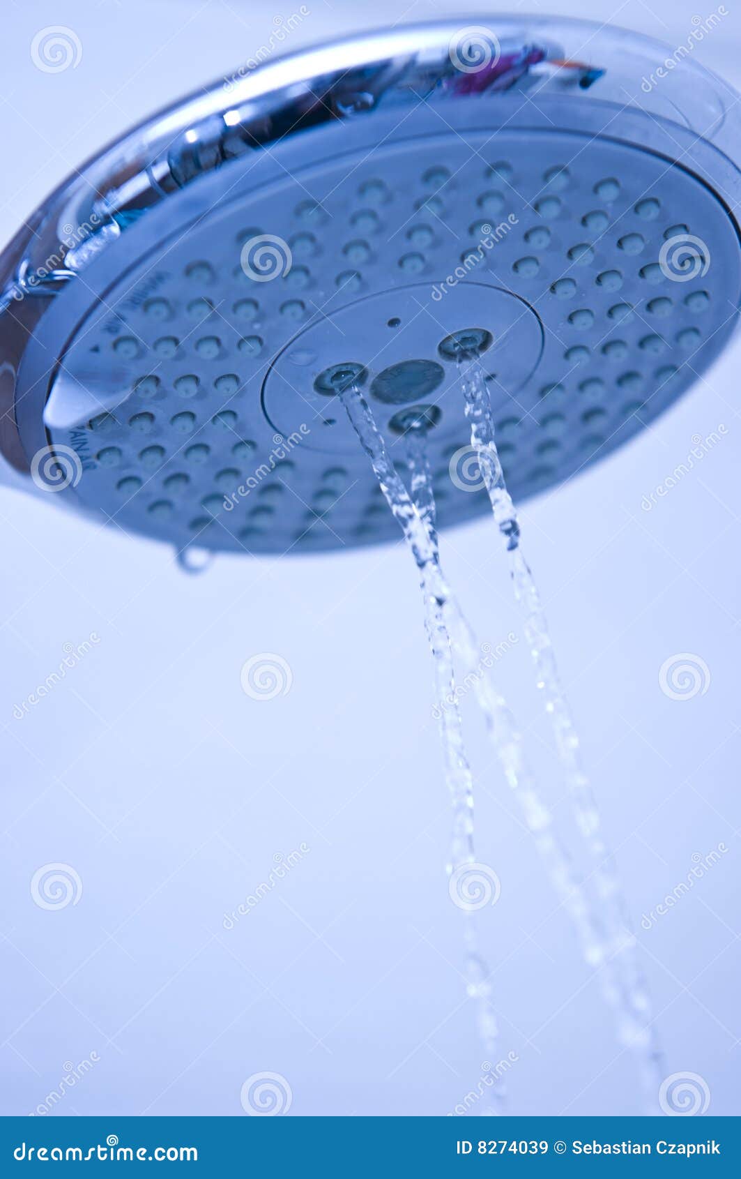Blue shower head stock image. Image of hygiene, bath, closeup - 8274039