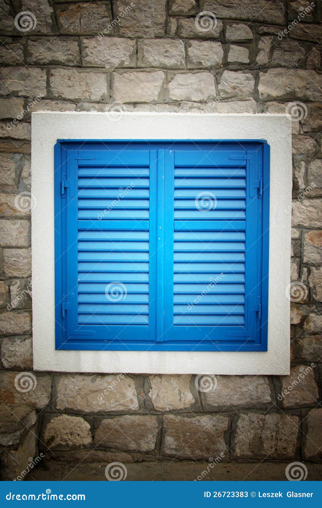 Blue Shutters in Old Stone House Stock Image - Image of antique ...