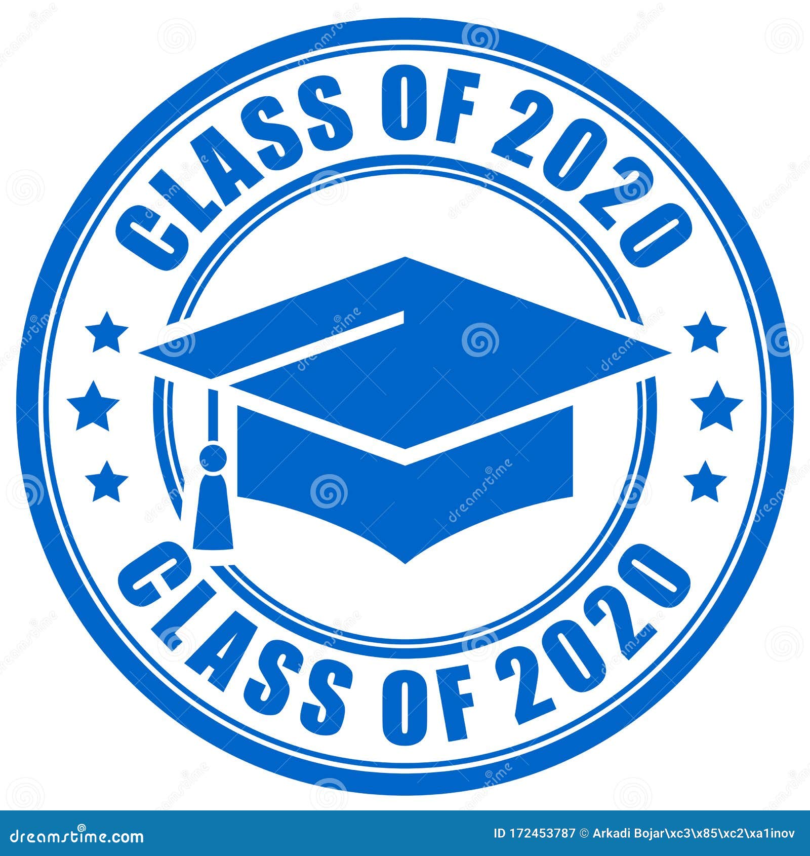 Blue sign class of 2020 stock vector. Illustration of icons - 172453787