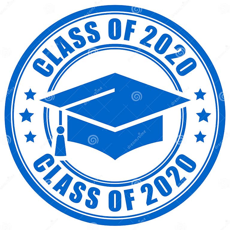 Blue sign class of 2020 stock vector. Illustration of icons - 172453787