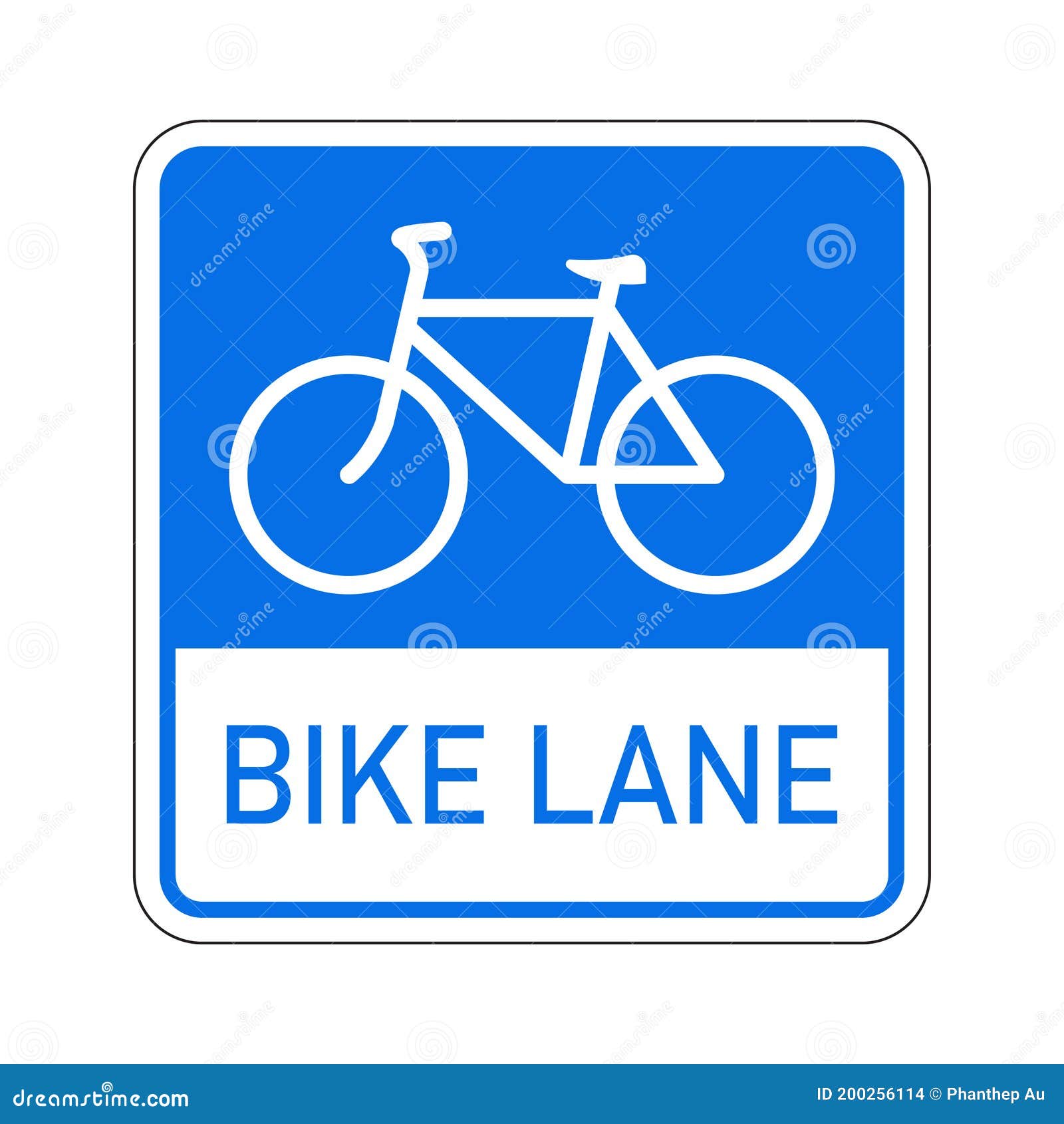 Blue Sign Informing Bicycle Lane Stock Vector - Illustration of vector ...