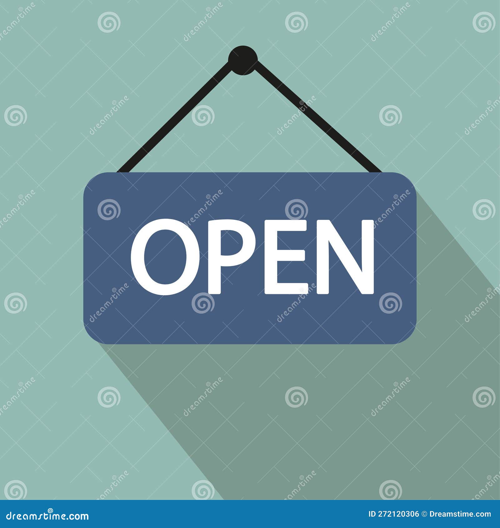 Blue Sign Open. Concept Graphic Design Element. Vector Illustration ...