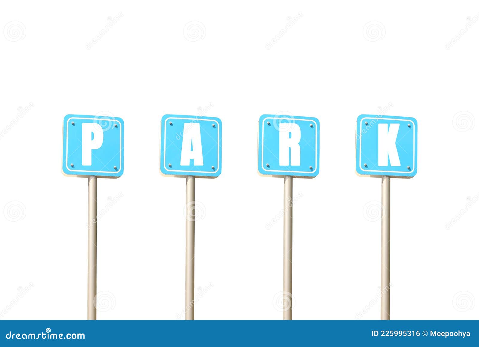 A Blue Sign that Reads PARK Isolated on White Stock Illustration ...