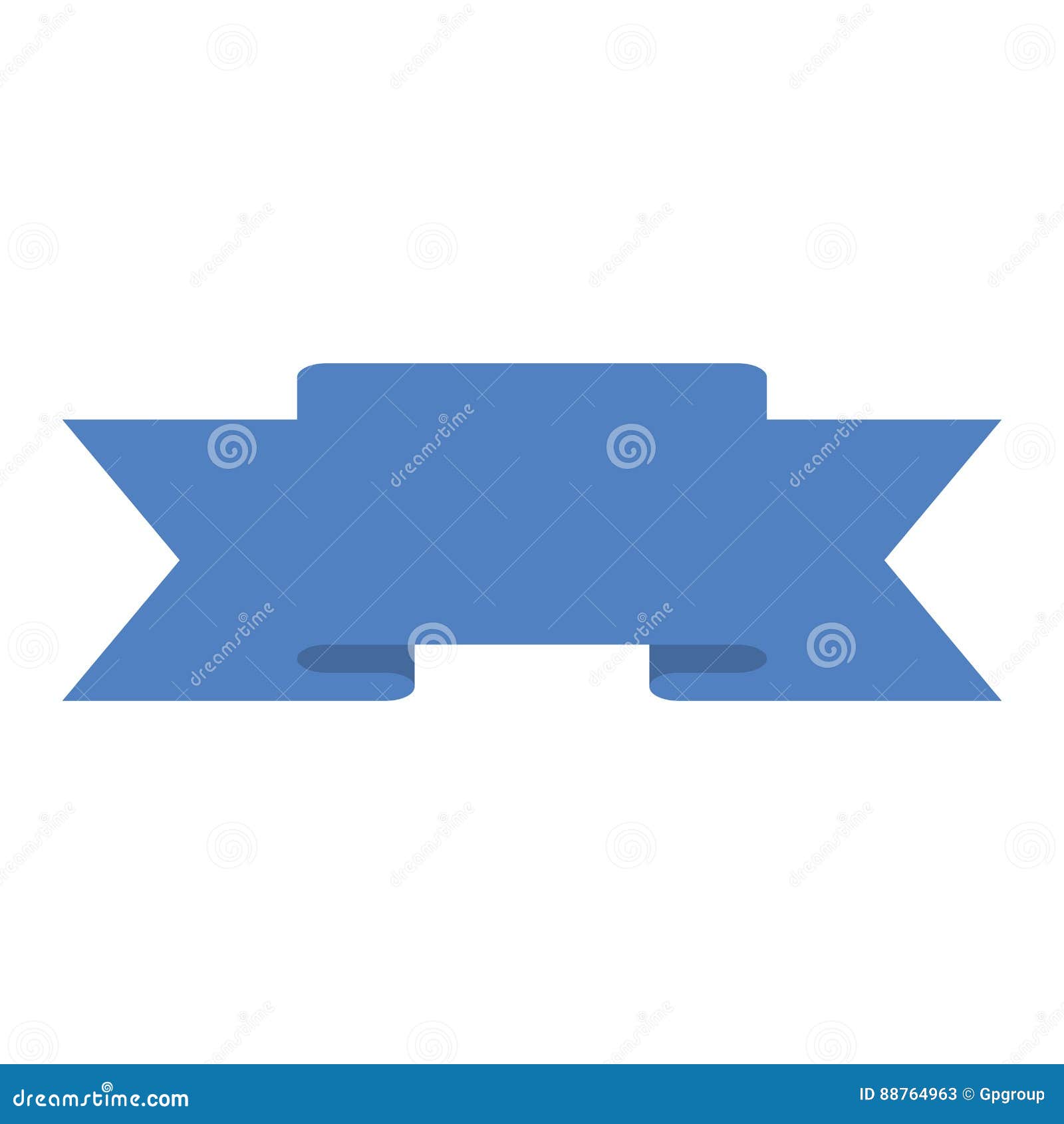 Blue sign ribbon icon stock illustration. Illustration of announcement ...