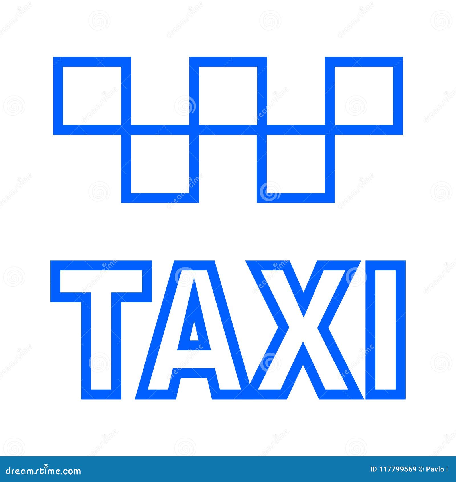 Sign Taxi - vector stock vector. Illustration of taxi - 117799569