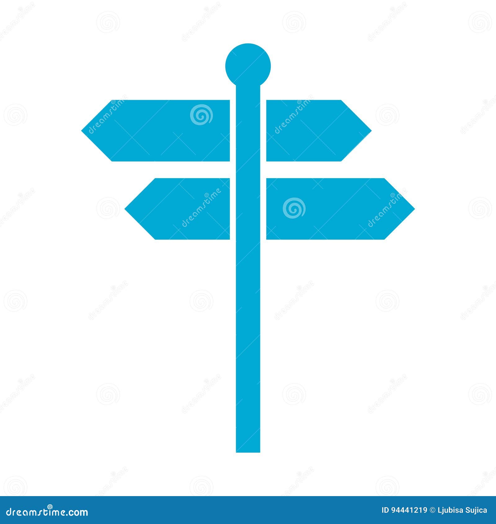 Blue Signpost icon stock vector. Illustration of post - 94441219