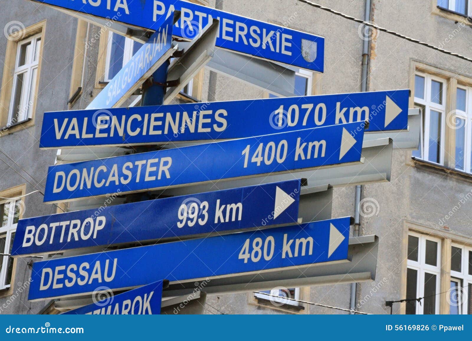 Blue signposts editorial photo. Image of sign, facade - 56169826