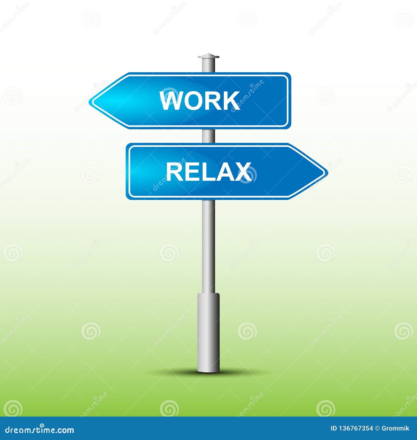 Blue Signs with Inscriptions Relax and Work Stock Vector - Illustration ...