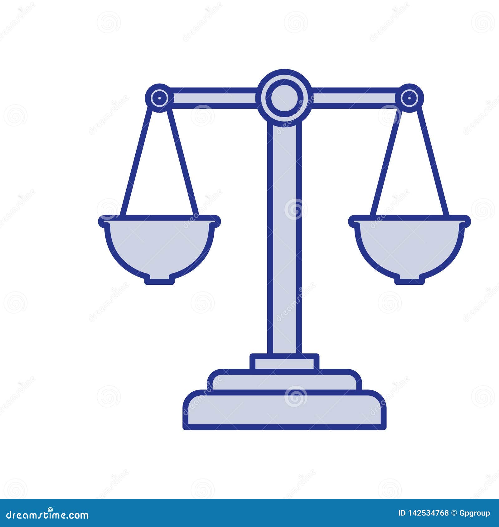 Blue Silhouette of Justice Scales Stock Vector - Illustration of ...