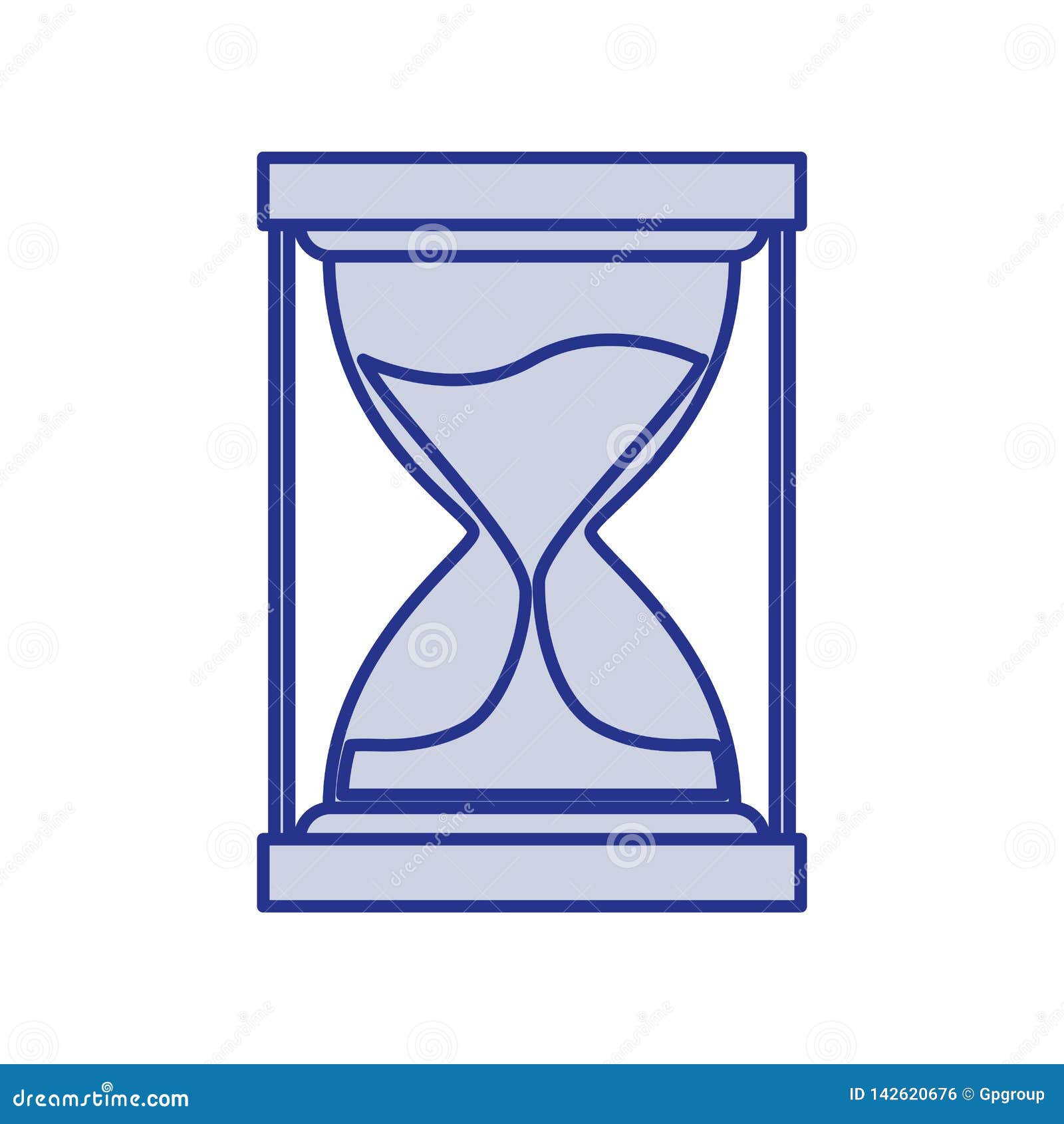 Blue Silhouette of Sand Clock Icon Stock Vector - Illustration of sign ...