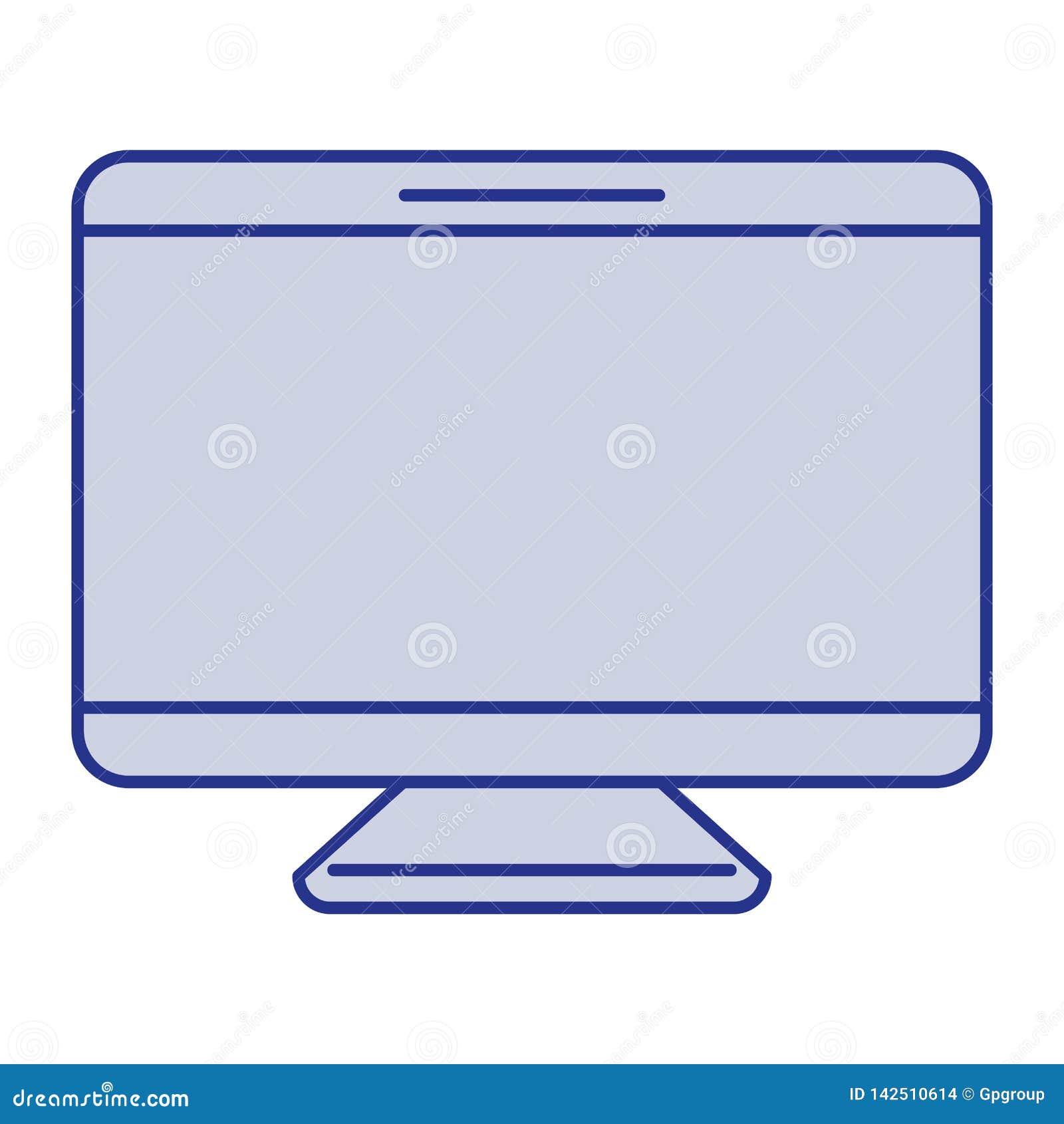 Blue Silhouette of Screen Monitor Stock Vector - Illustration of ...