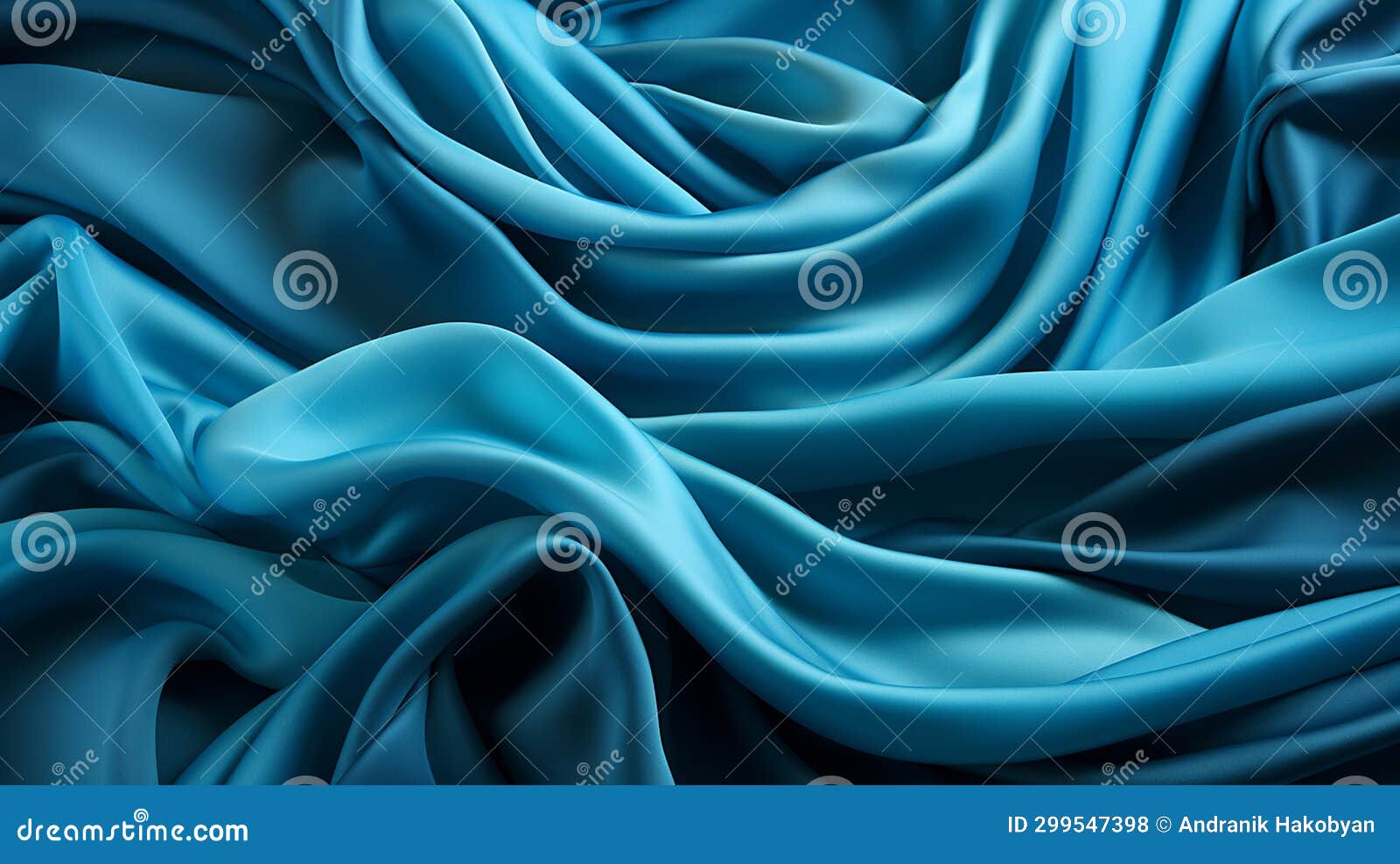 Blue silk fabric texture stock photo. Image of wave - 299547398
