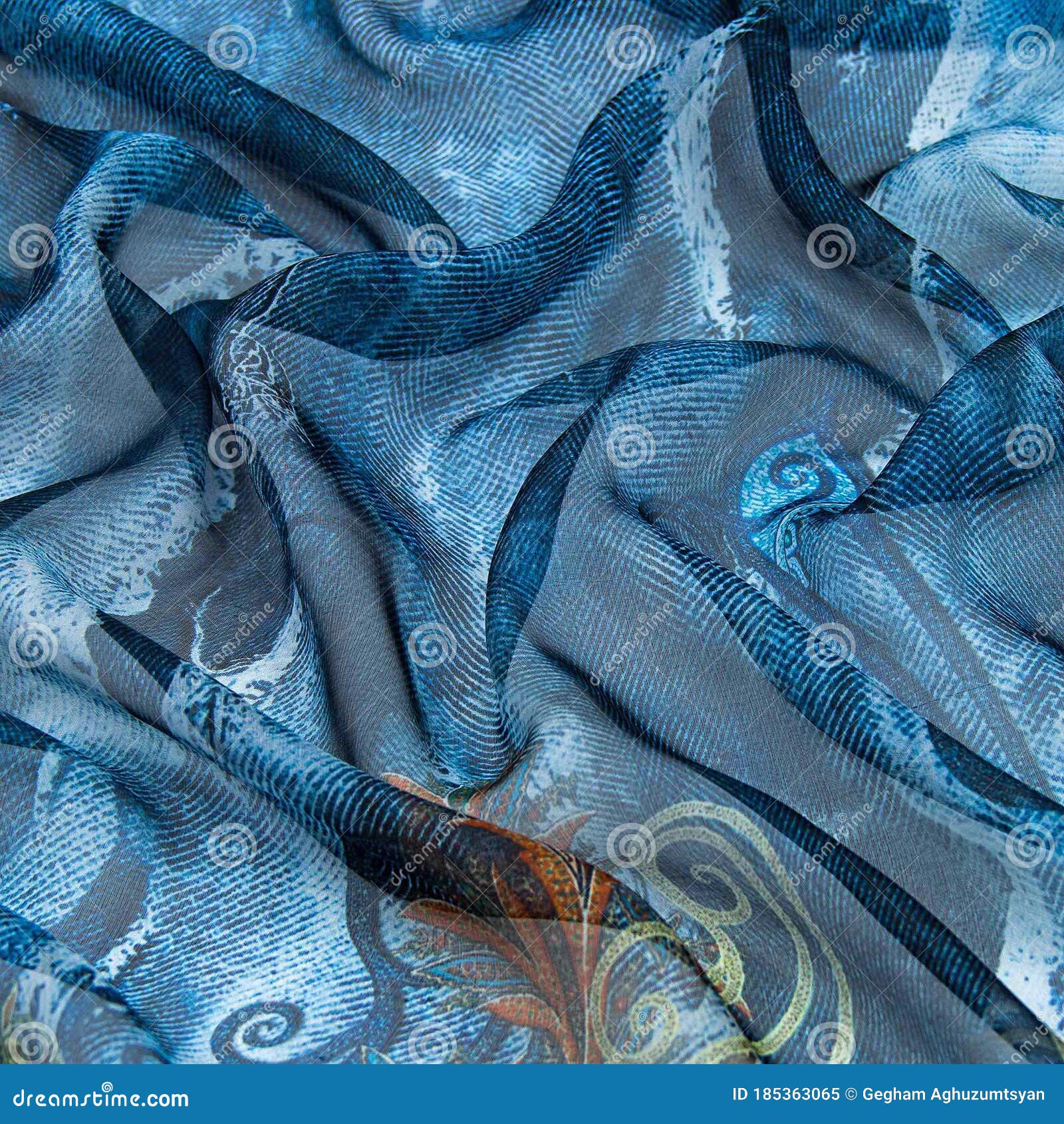 Blue silk fabric texture stock illustration. Illustration of decorative ...