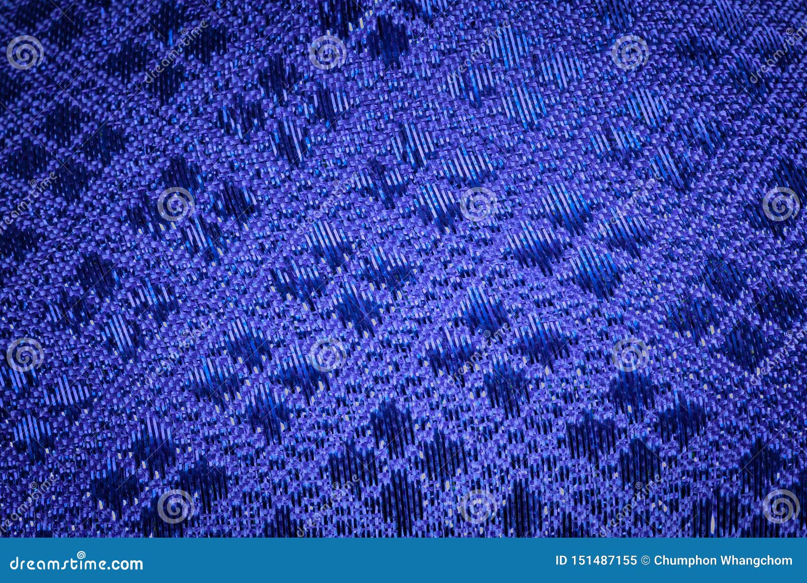 Blue Silk With Vintage Royal Pattern Background. Luxury Weave Texture ...