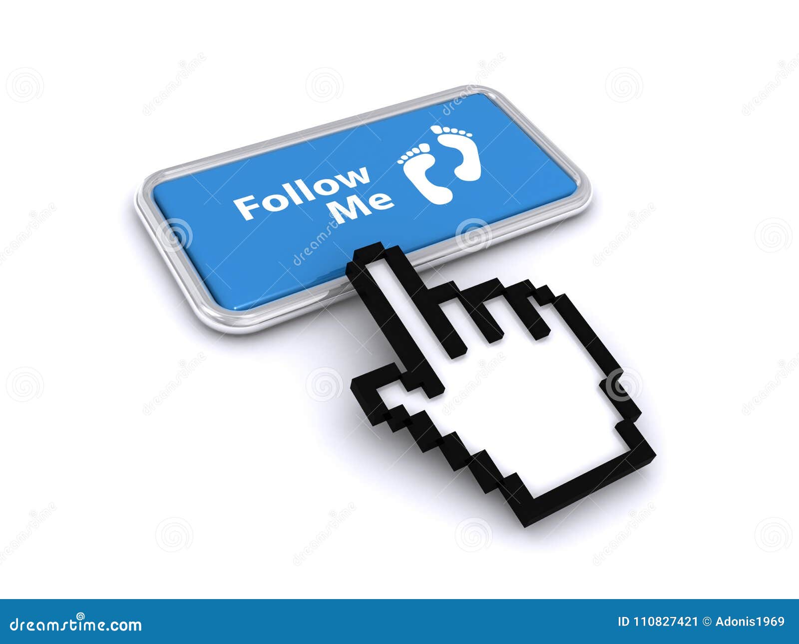 Follow me button graphic stock illustration. Illustration of blue ...