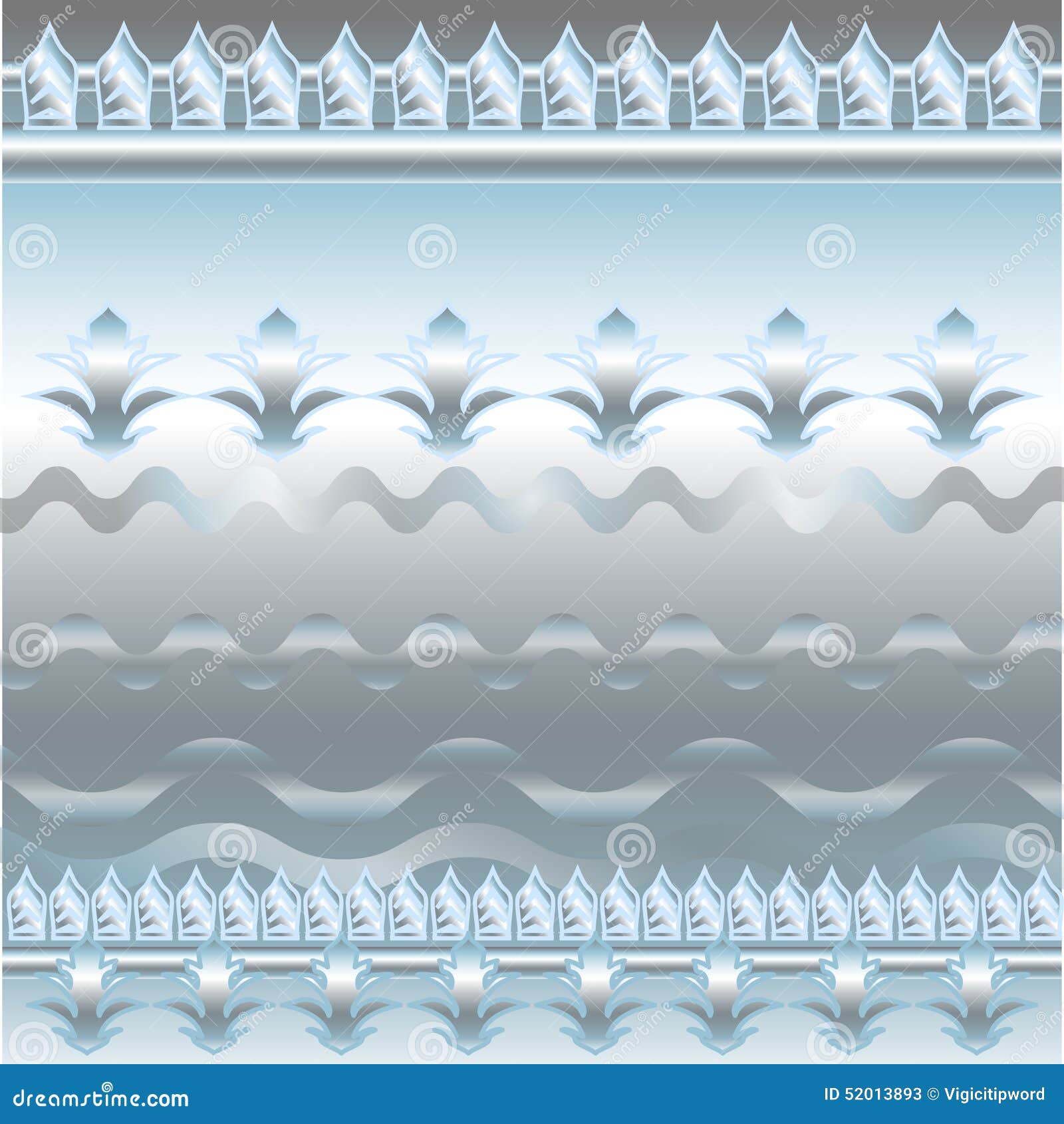 Blue and Silver Floral Pattern Stock Vector - Illustration of revival ...