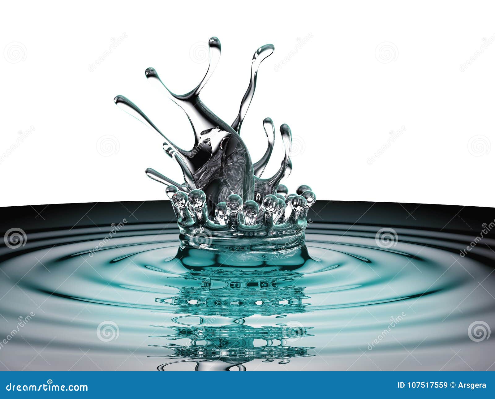 Blue and Silver Fluid Splash and Ripples on Surface Isolated Stock ...